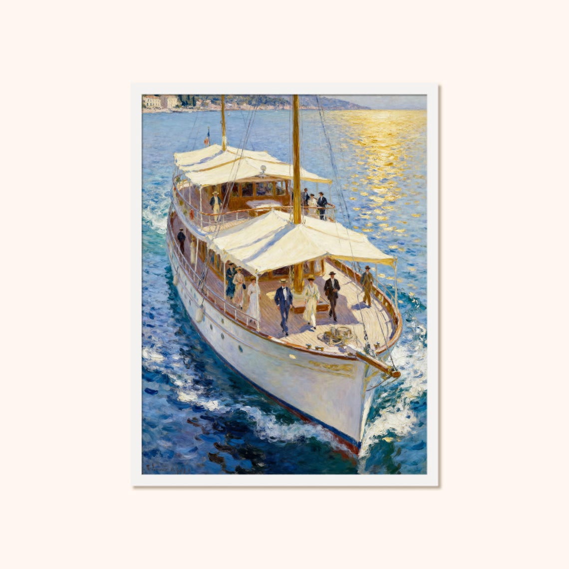 Vintage Yacht Wall Art, Old Money Coastal Poster, Unframed Poster Size ...