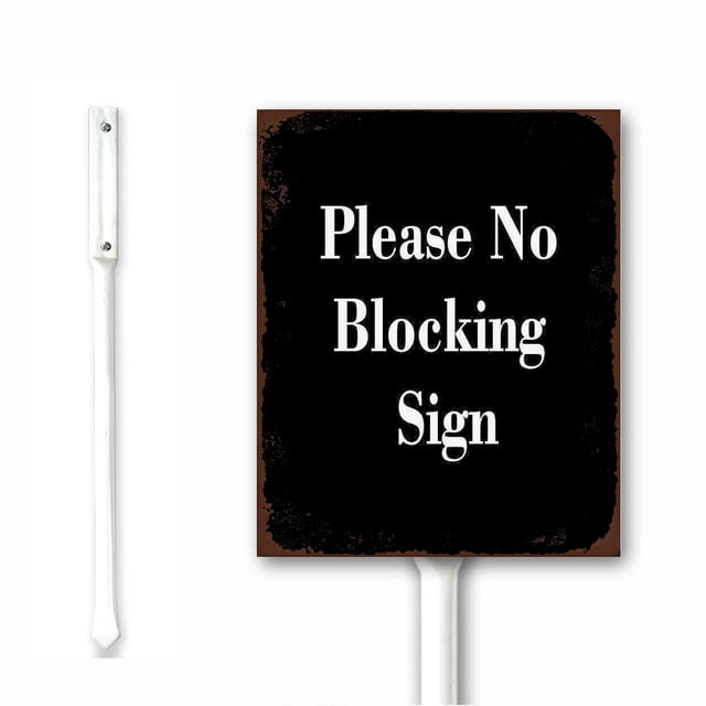 Vintage Yard Sign Please No Blocking Sign Black Metal Sign Outdoor with ...