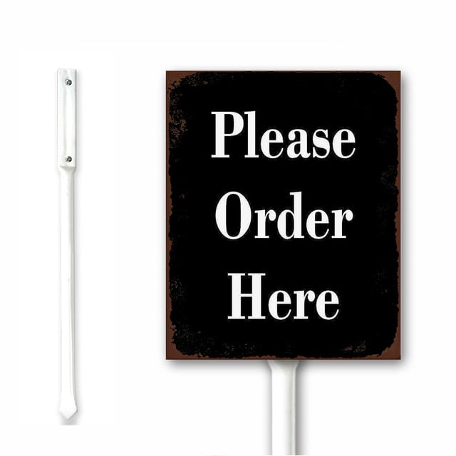 Vintage Yard Sign Please Order Here Black Metal Sign Outdoor with Stand ...