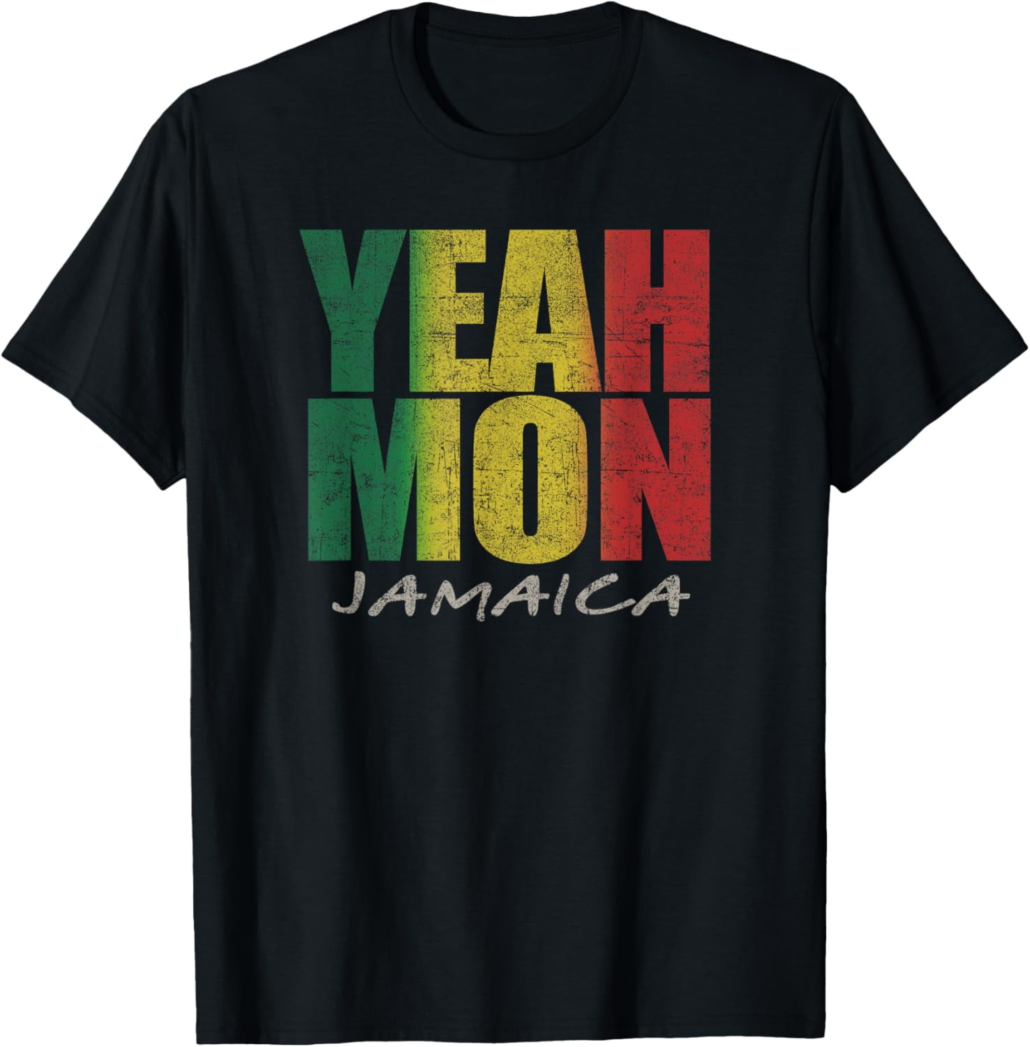 Vintage Yeah Mon Retro Jamaica Reggae Mens Jamaican Souvenir T-Shirt ...