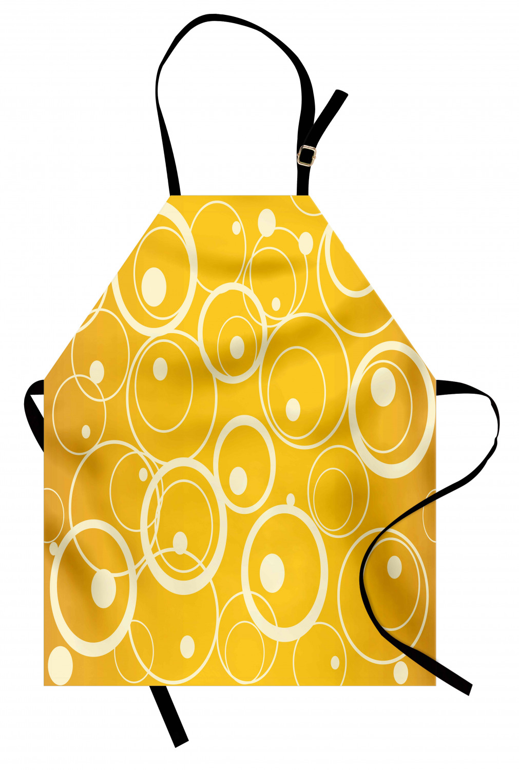 Vintage Yellow Apron Circles and Dots Monotone Geometric Shapes with ...