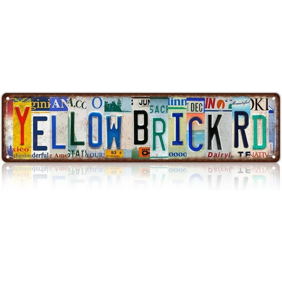 Vintage Yellow Brick Rd Wall Decor Street Signs Metal Tin Signs 16 x 4 ...
