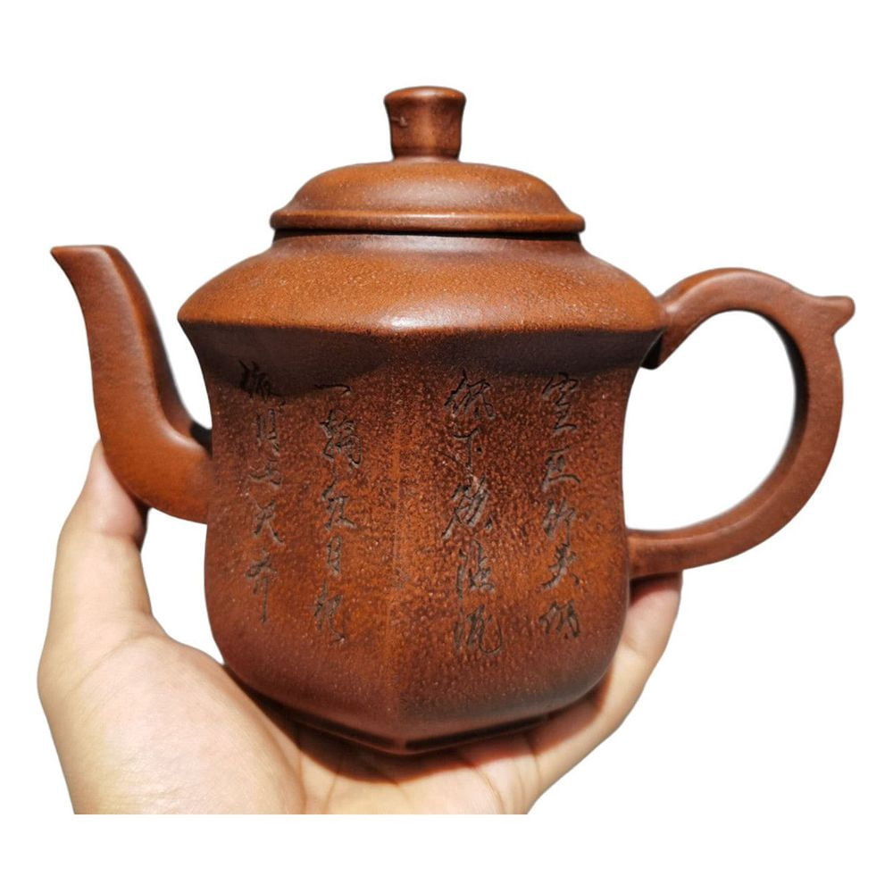 Vintage Yixing Teapot Decor Carving Nice Engraved Carved Etched ...