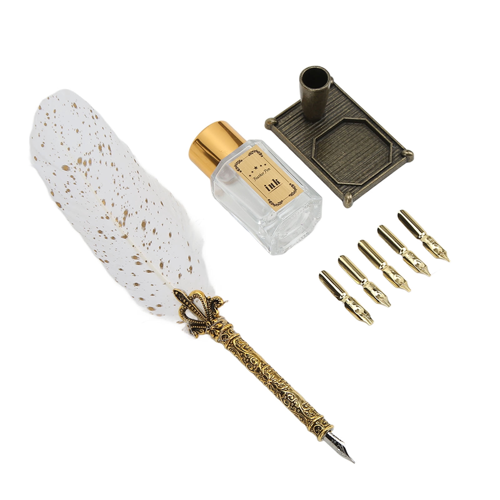 vintage-zinc-alloy-calligraphy-pen-set-with-5-flat-nibs-ink-bottle