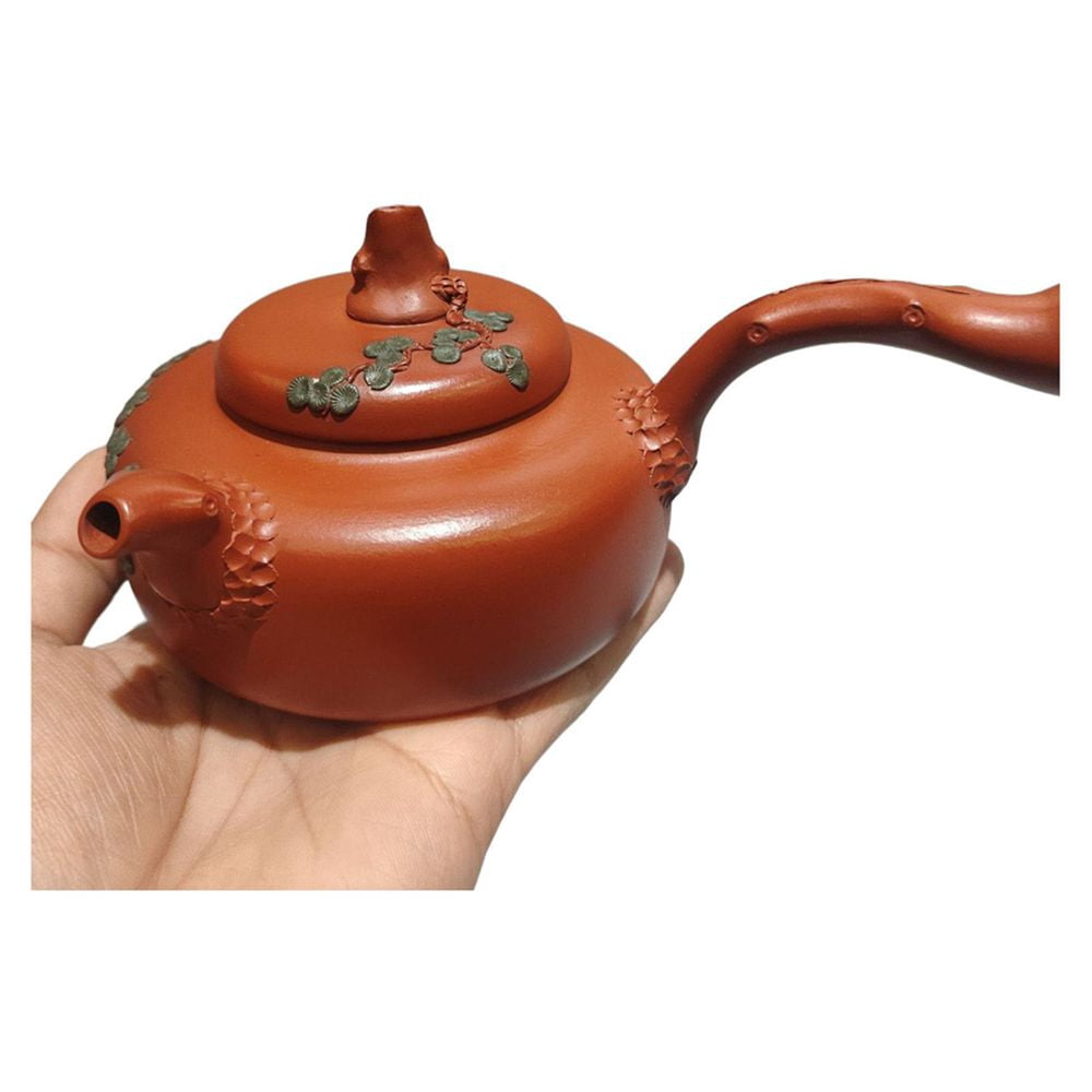 Vintage Zisha Teapot Calligraphic Relief Sculpted Textured Engraved ...
