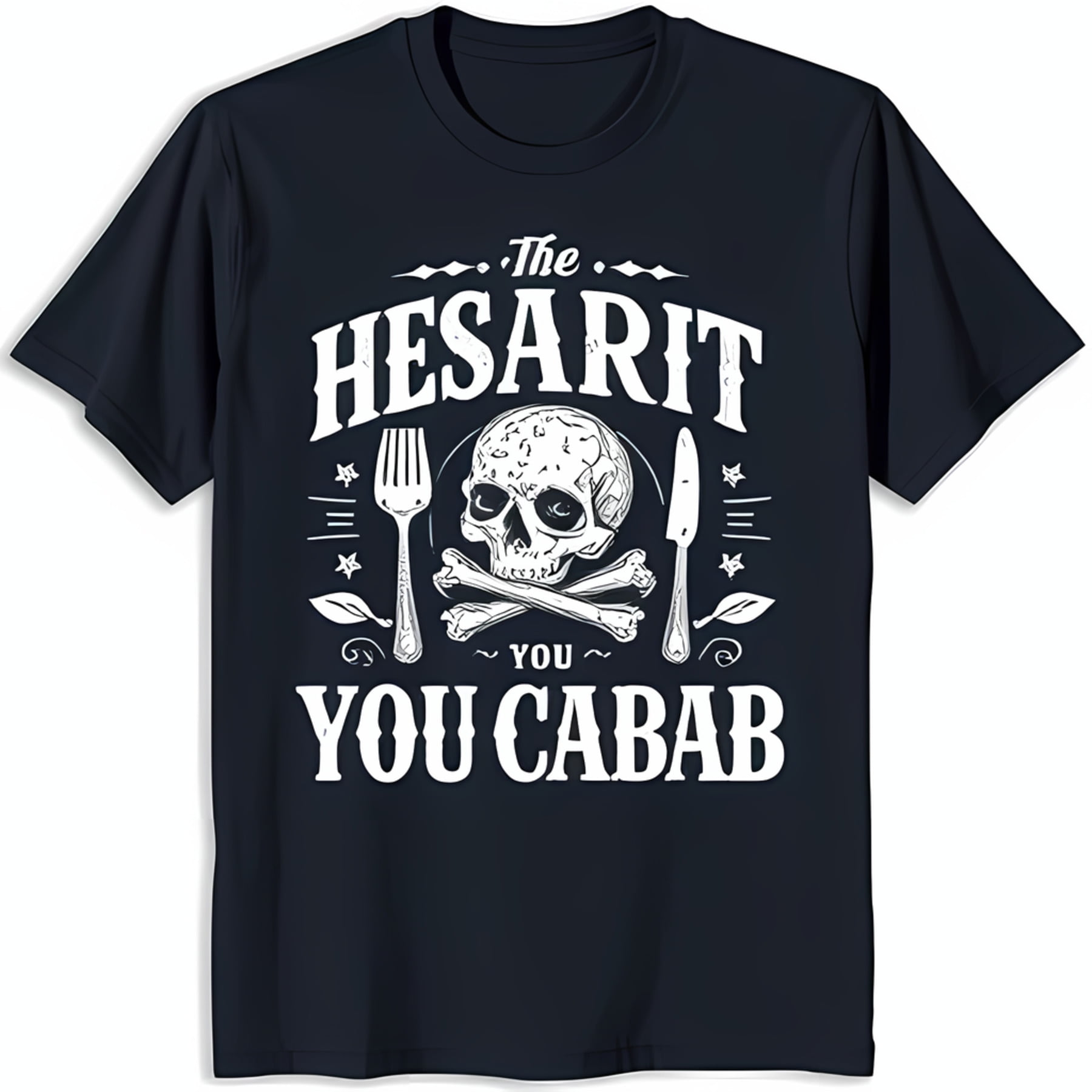 Vintage and Graphic Blue T-Shirt 'The Hesarit You Cabab' Design ...