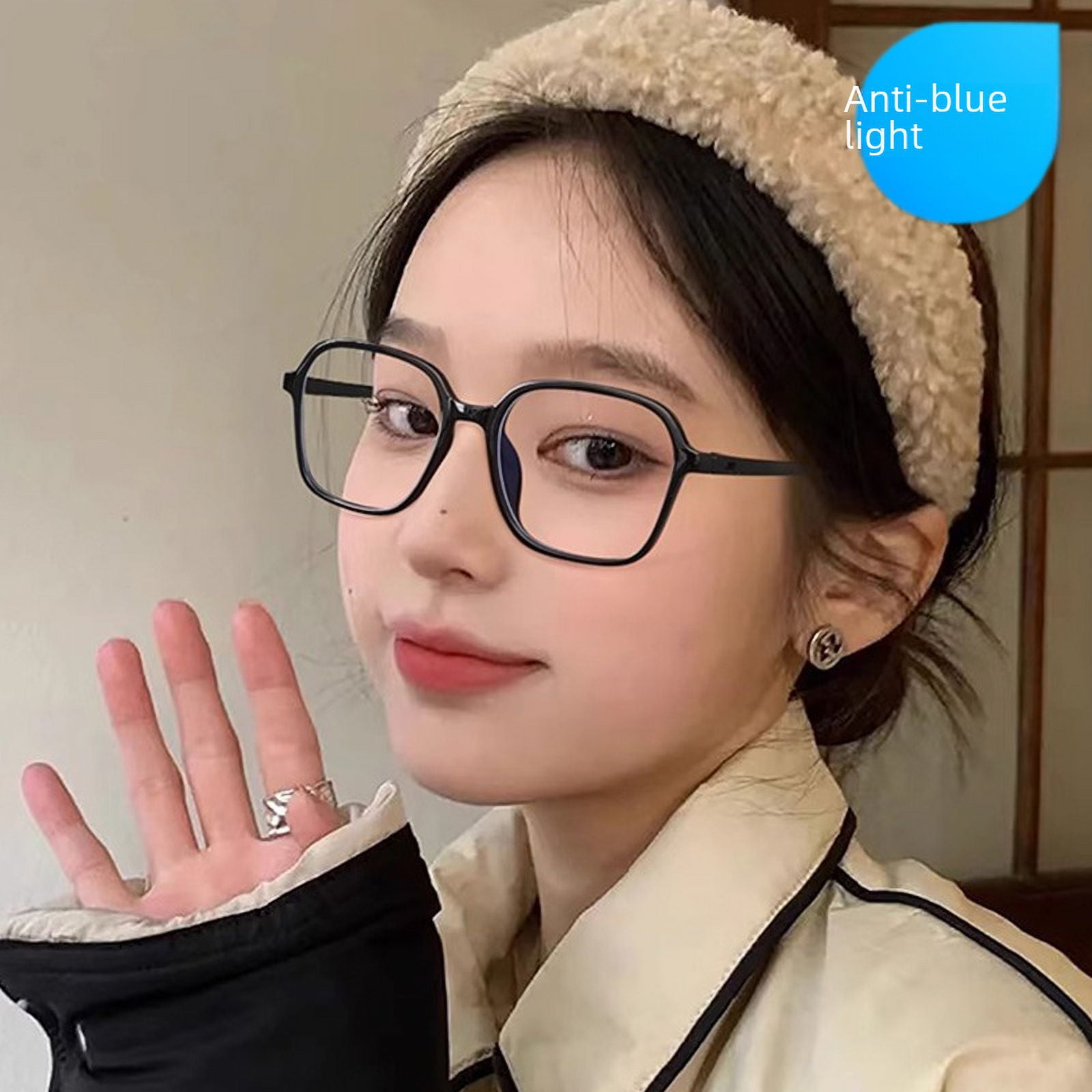 Vintage black frame women's eyeglasses multilateral plain eyeglasses ...