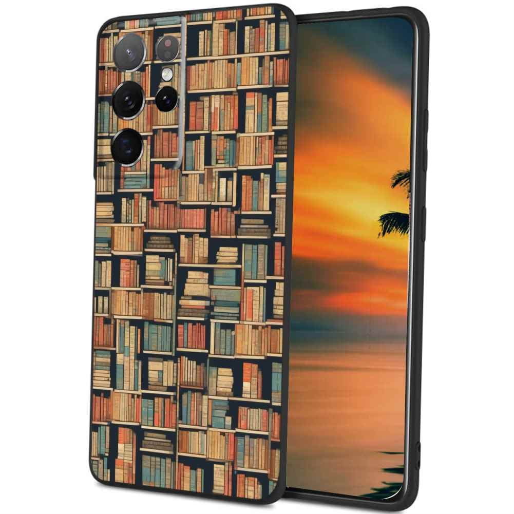 Vintage-bookshelf-patterns-0 phone case for Samsung Galaxy S22 Ultra ...