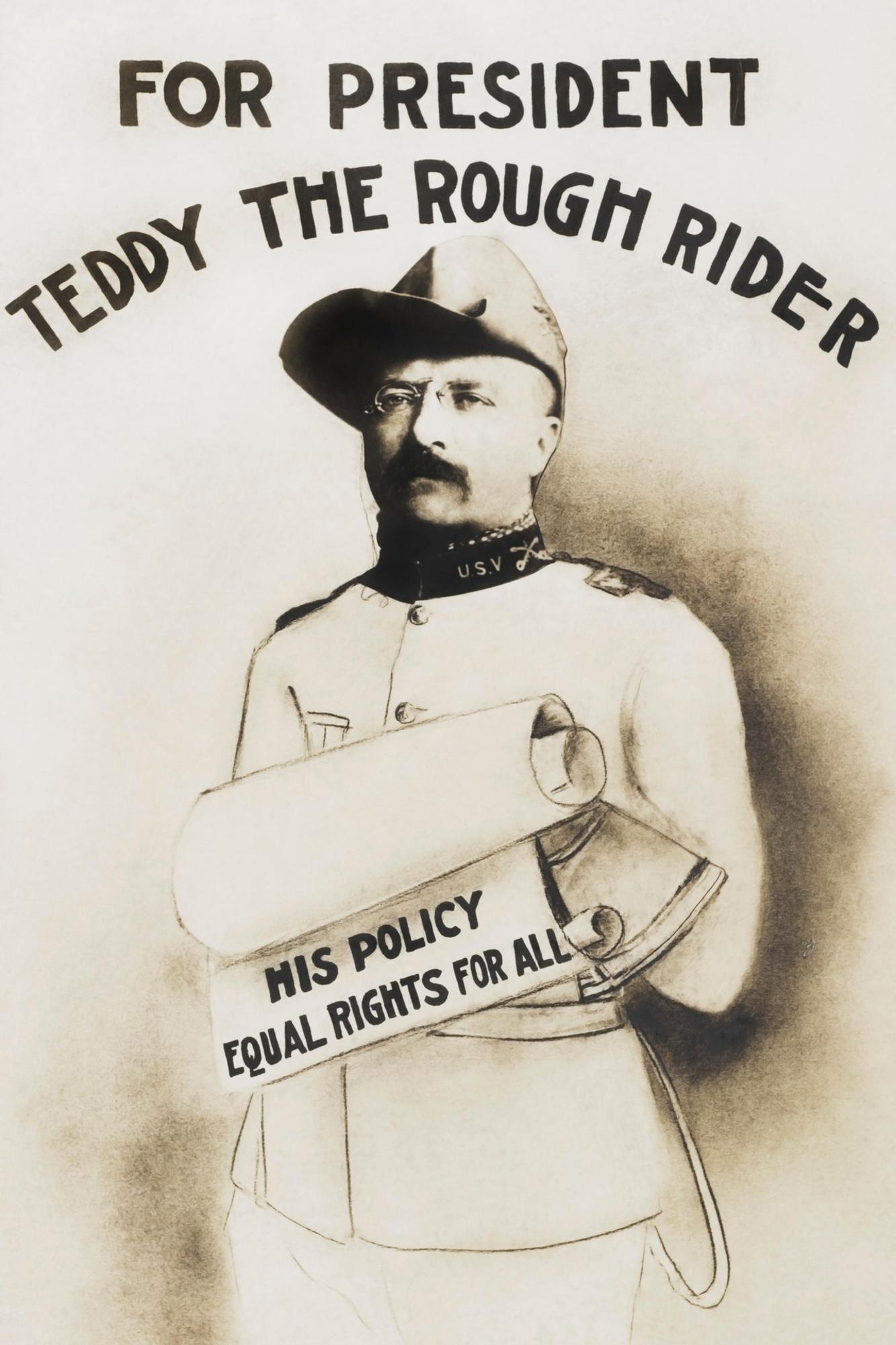 Art.com Vintage campaign poster of Theodore Roosevelt. Art Print by ...