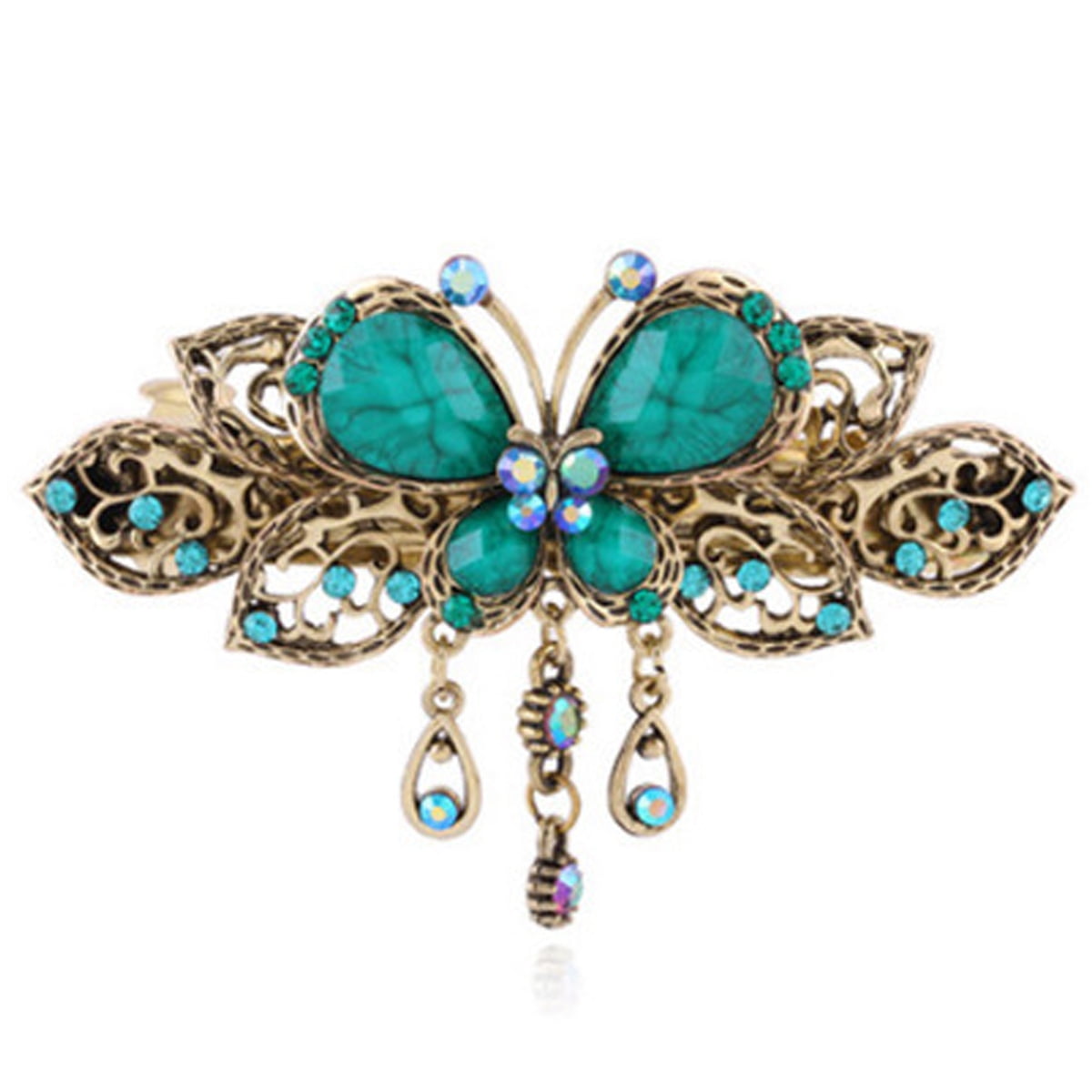 Vintage hairpin Butterfly fringe hairpin Alloy coil spring clip hair ...