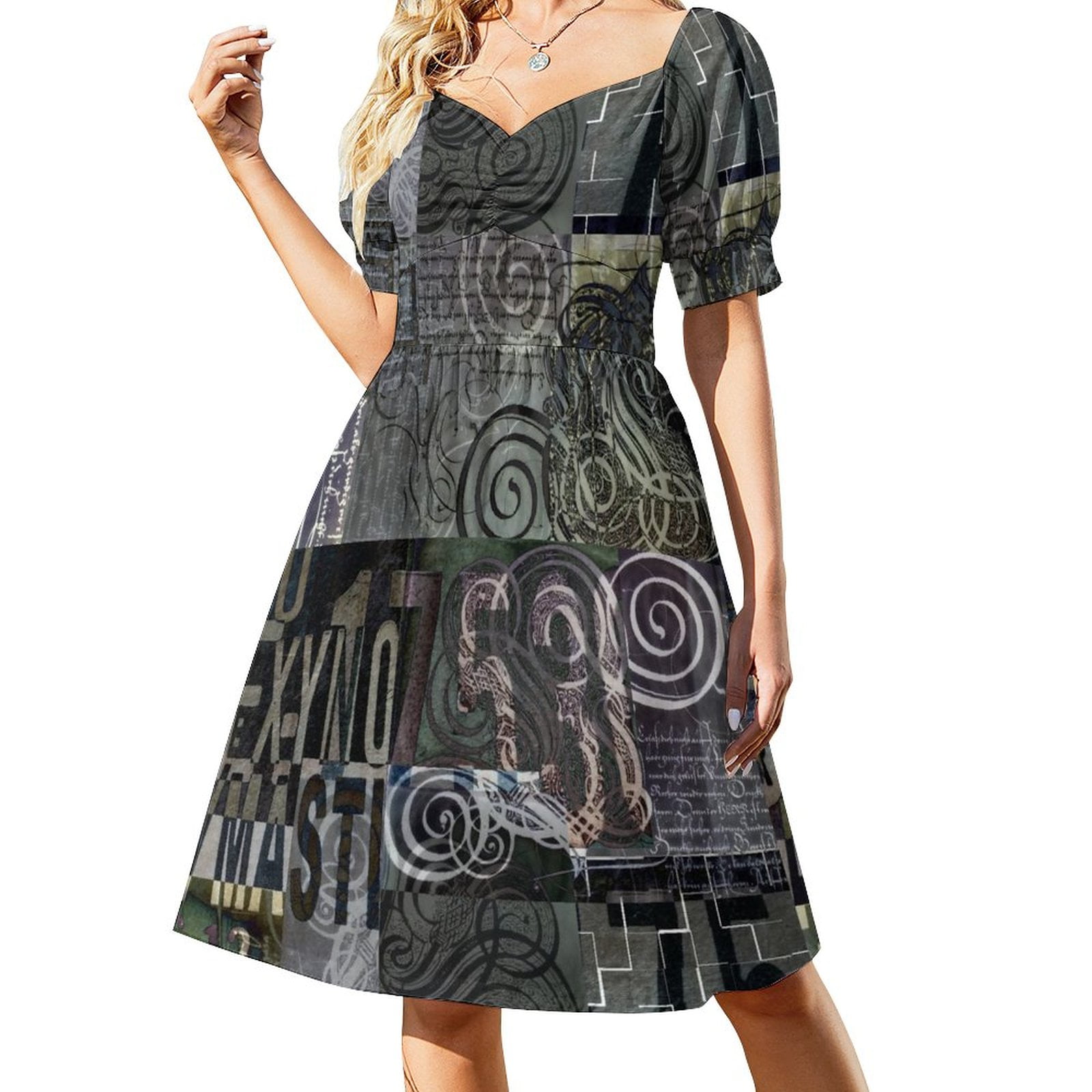 Vintage letters collage Dress birthday dresses for women short dresses ...