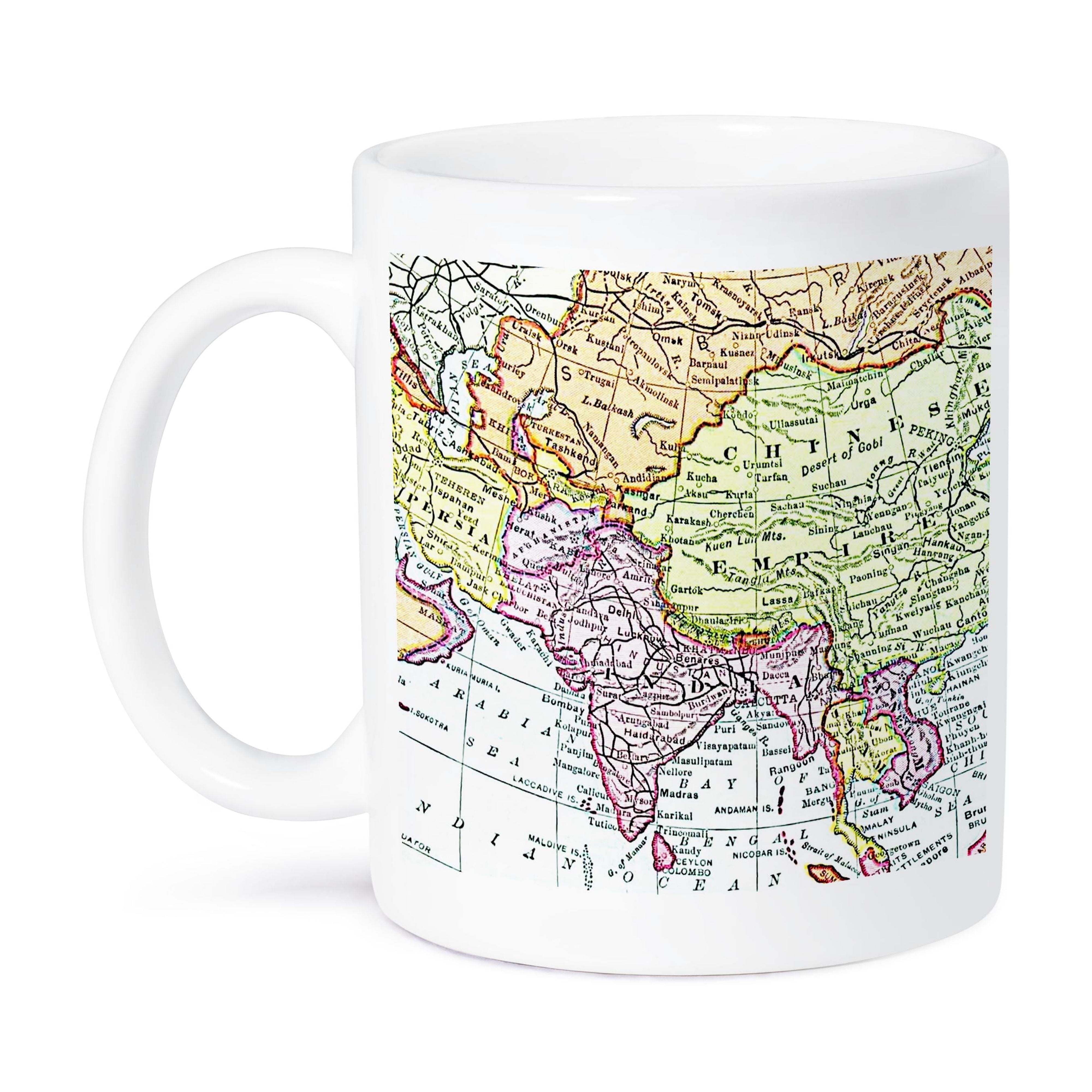 3dRose, Vintage map of India China Siam and Persia - faded look ...