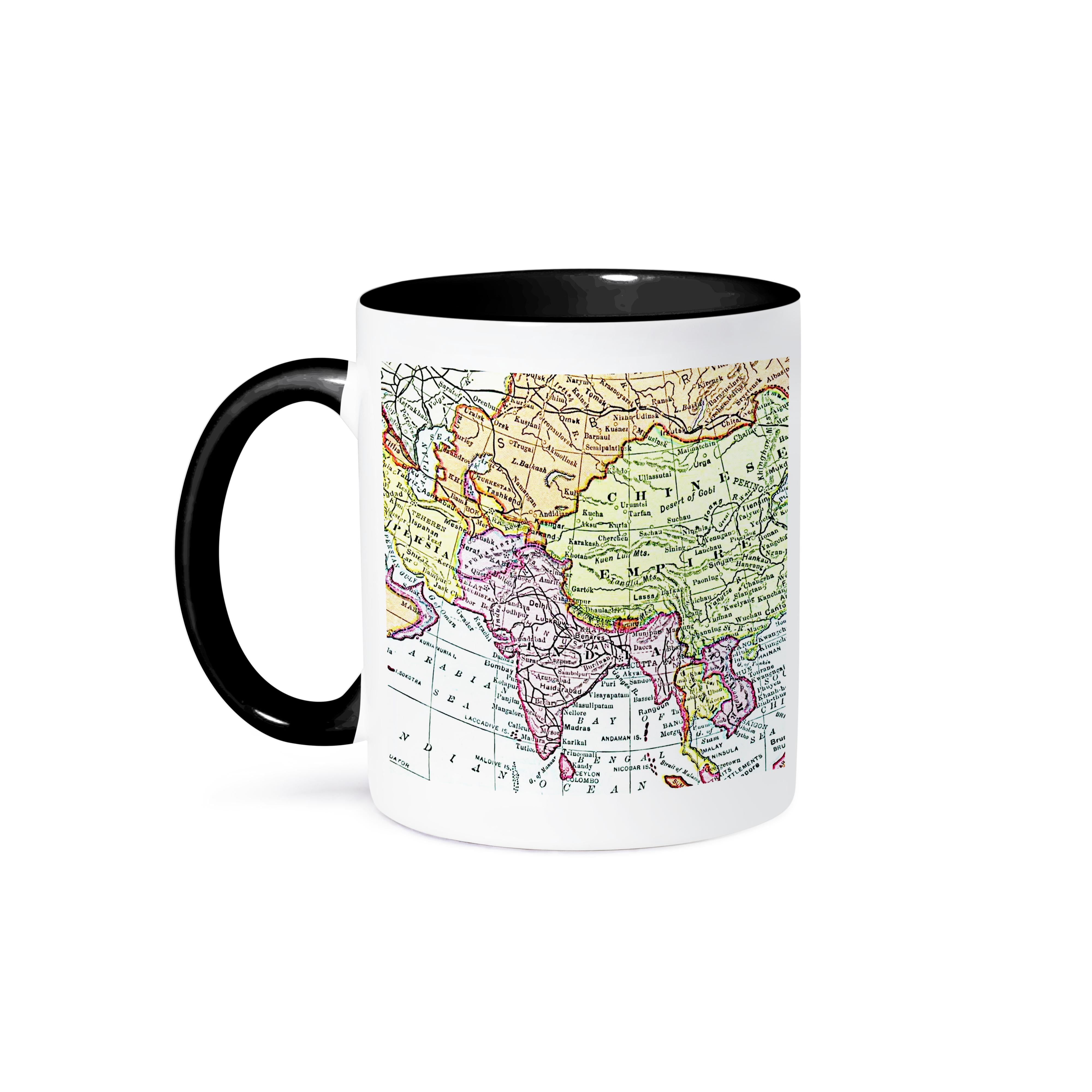 3dRose, Vintage map of India China Siam and Persia - faded look ...