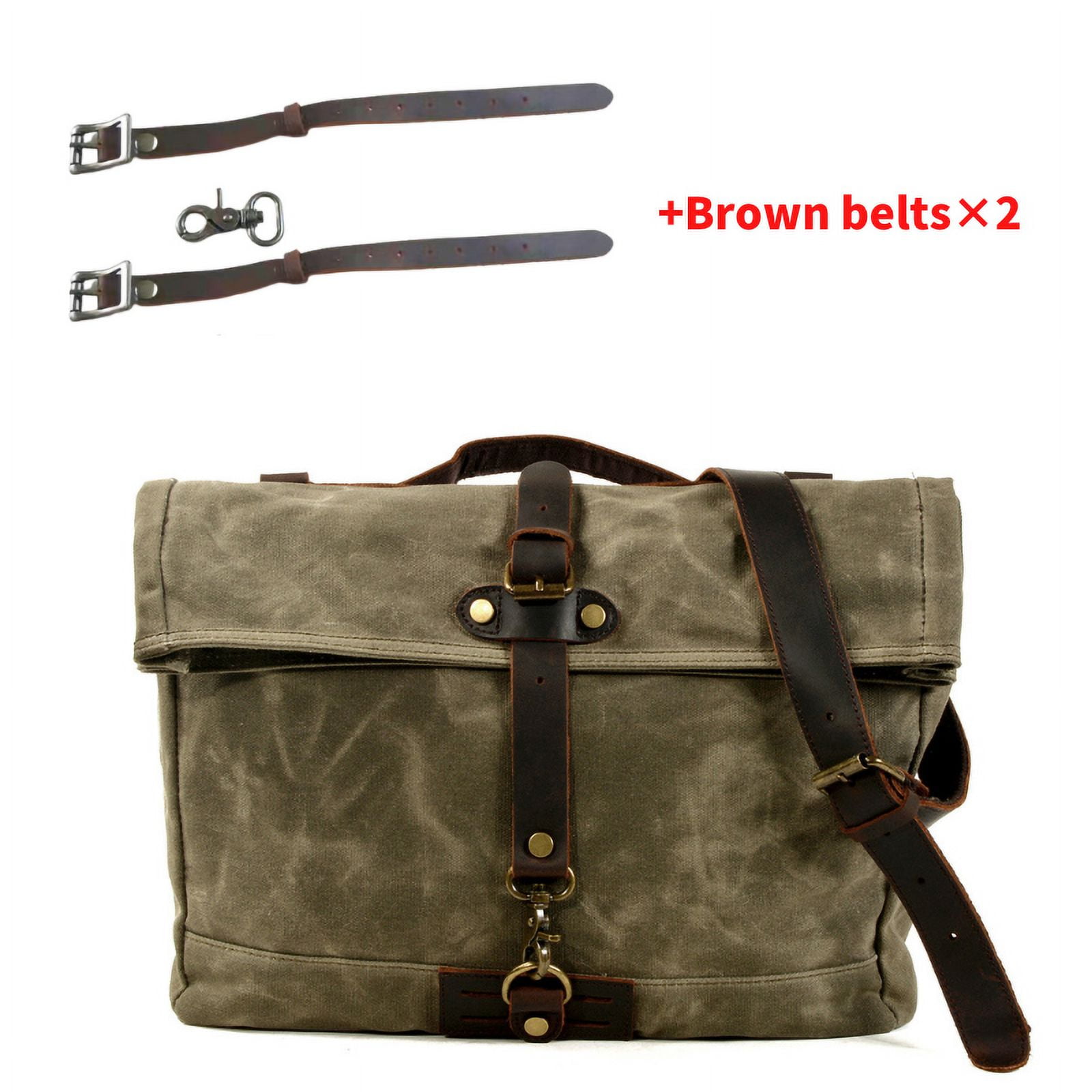 Vintage men motorcycle backpack waterproof canvas leather retro rear ...