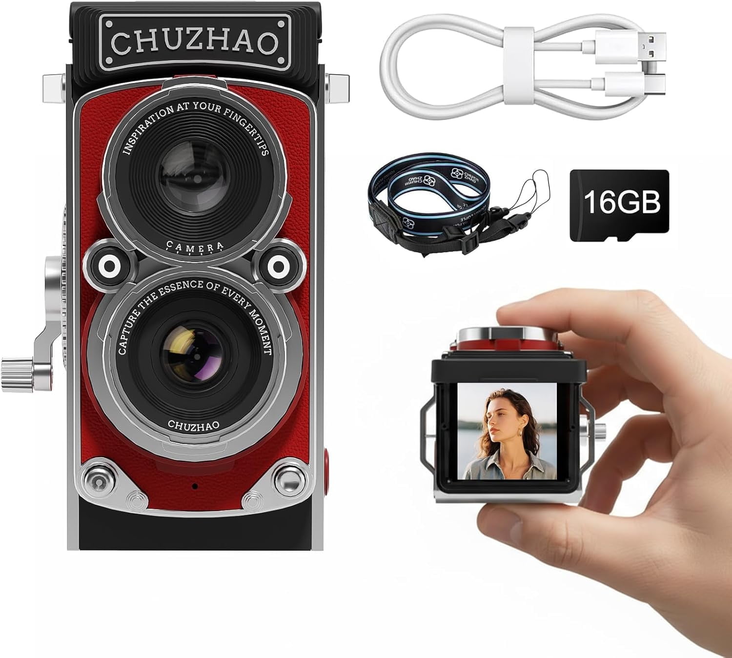 Vintage mini digital camera -point and shoot digital camera, retro ...