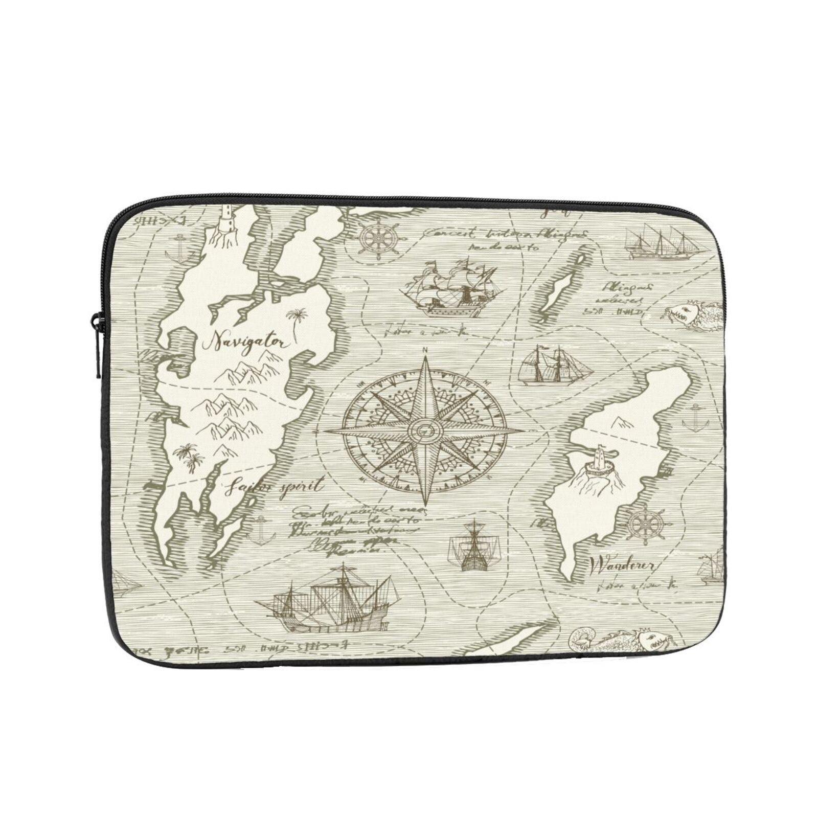 Vintage nautical route map 15 inch Portable Laptop Sleeve Compatible ...