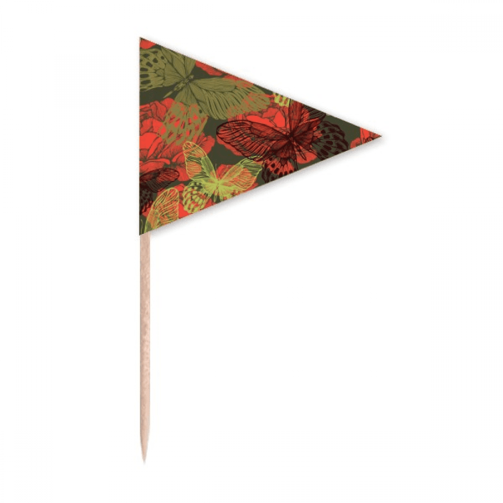 Vintage on Roses Toothpick Triangle Cupcake Toppers Flag - Walmart.com