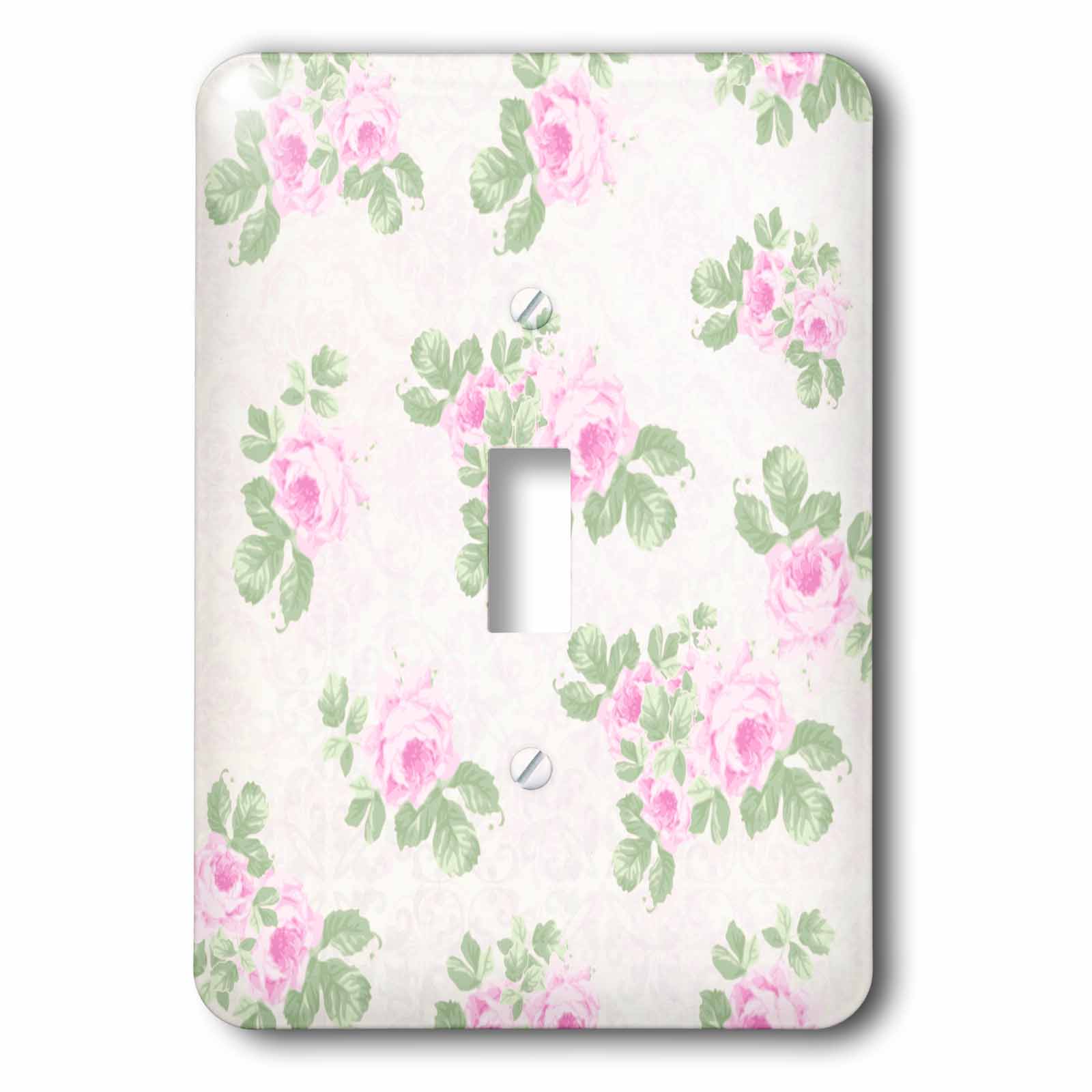 Vintage pink roses pattern - rose flowers on light cream damask ...