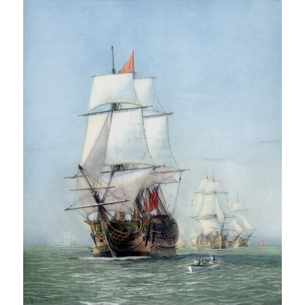 Vintage print of HMS Victory of the Royal Navy Poster Print - Walmart.com