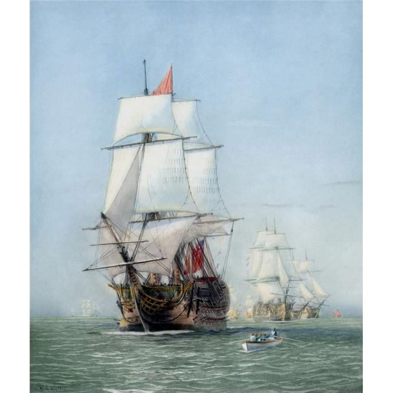 Vintage print of HMS Victory of the Royal Navy Poster Print - Walmart.com