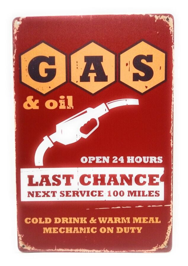 Vintage replica Gas Station Tin Sign Size: 8 x 12 Inch - Walmart.com