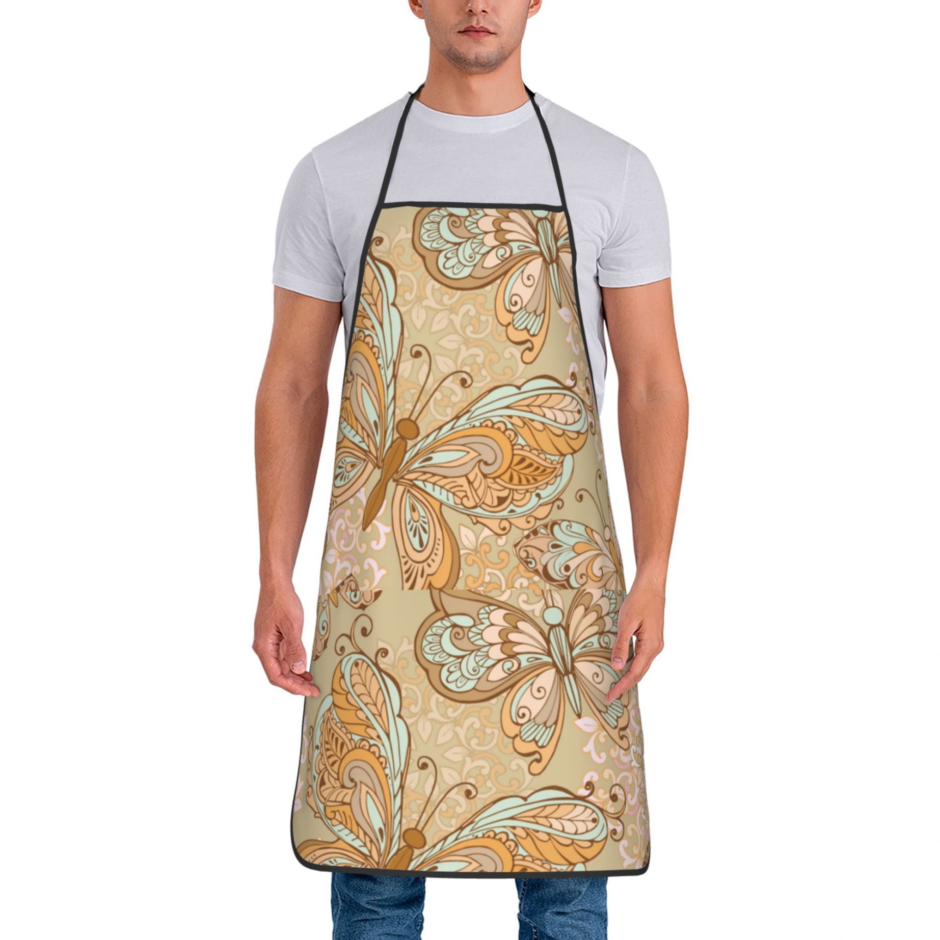 Vintage seamless pattern with decorative butterflies in pastel colors ...