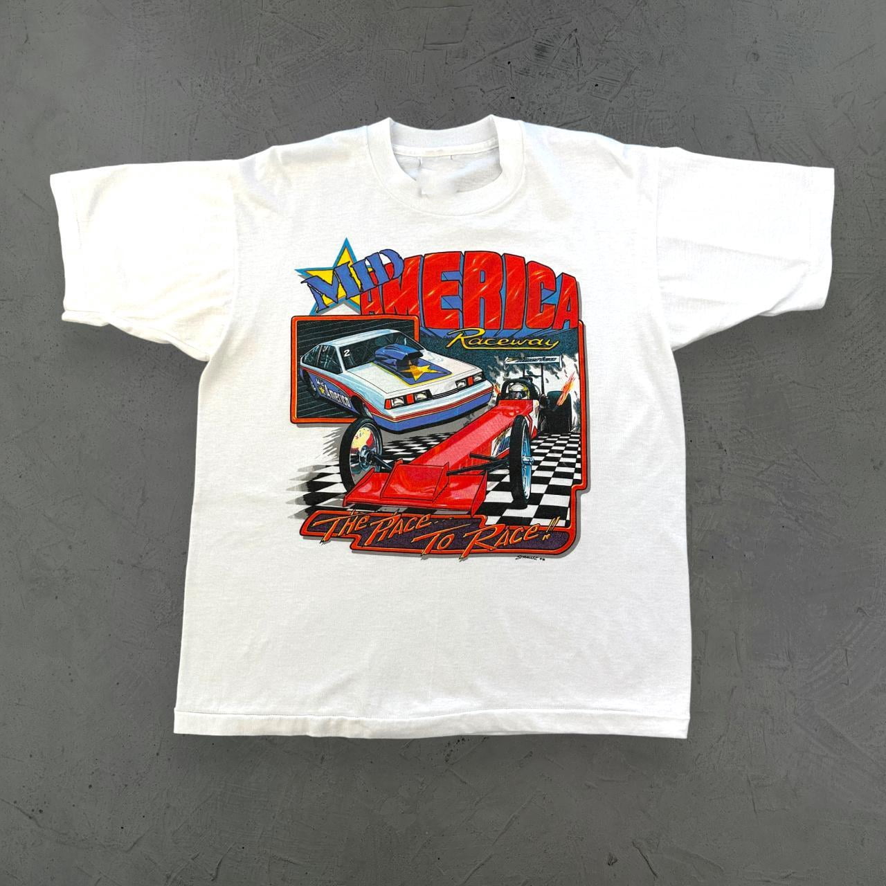 Vintage single stitch Nascar style car tshirt. In good solid vintage ...