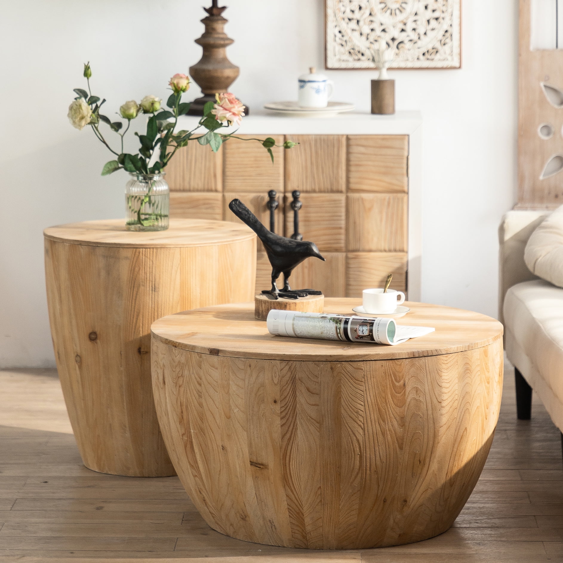 Vintage-style 2 Bucket Coffee Table . Quality Materials - Fir ...