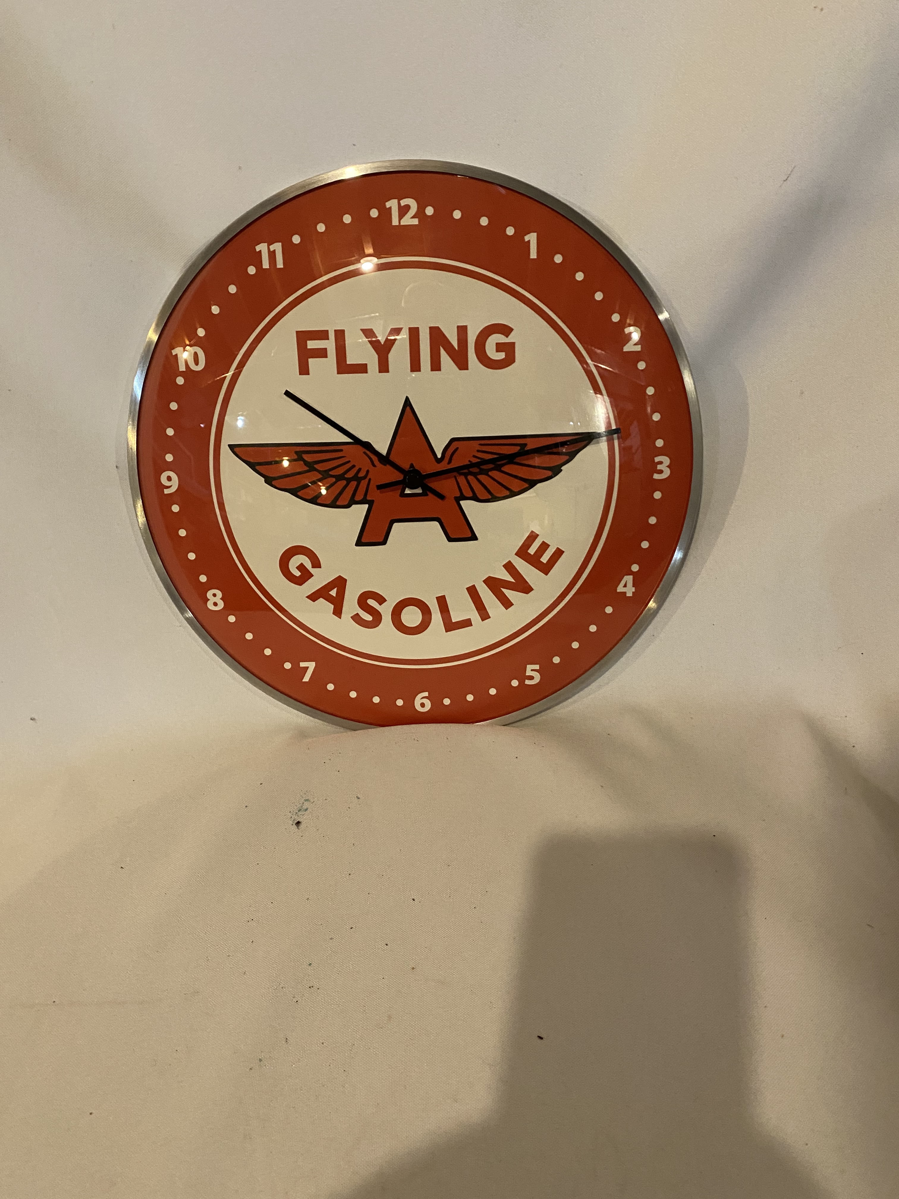 Vintage style FLYING A Gas and OIL Round Clock (12" INCH) NEW with ...