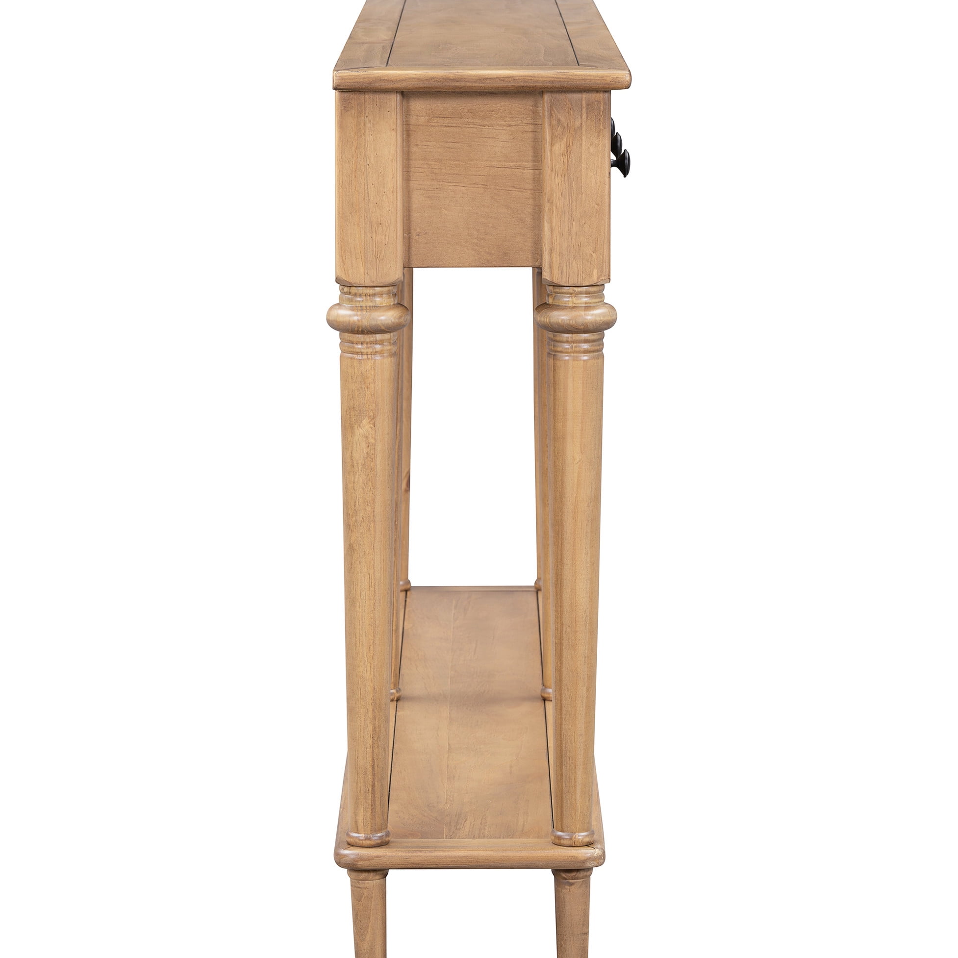 Vintage-style Old Pine Console Table - 4 Drawers And Open Shelf For A ...