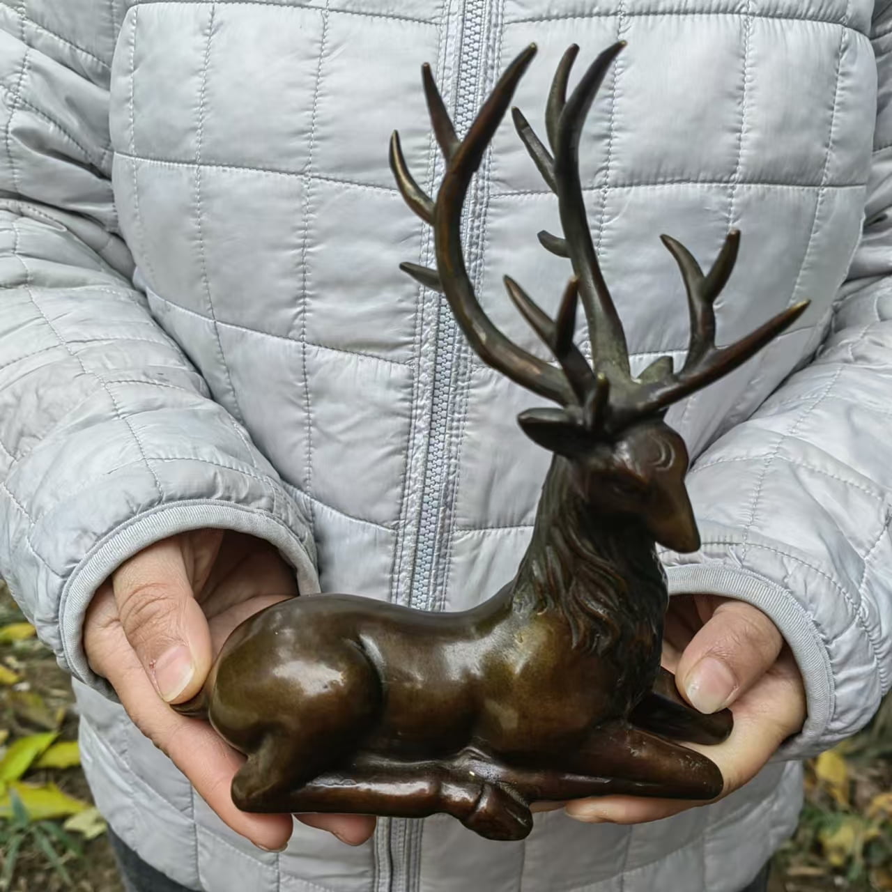 Vintage style Peaceful Red Copper Deer Sculpture Model Figure Figurine ...