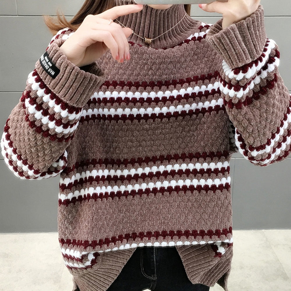 Vintage warm Chenille Sweater Womens Full Sleeve Velvet Sweaters Winter ...