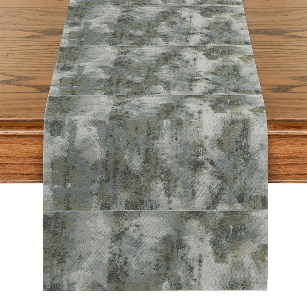 Vintage wood textured table flag shabby mixed color table Runner Home kitchen Living Room table ...