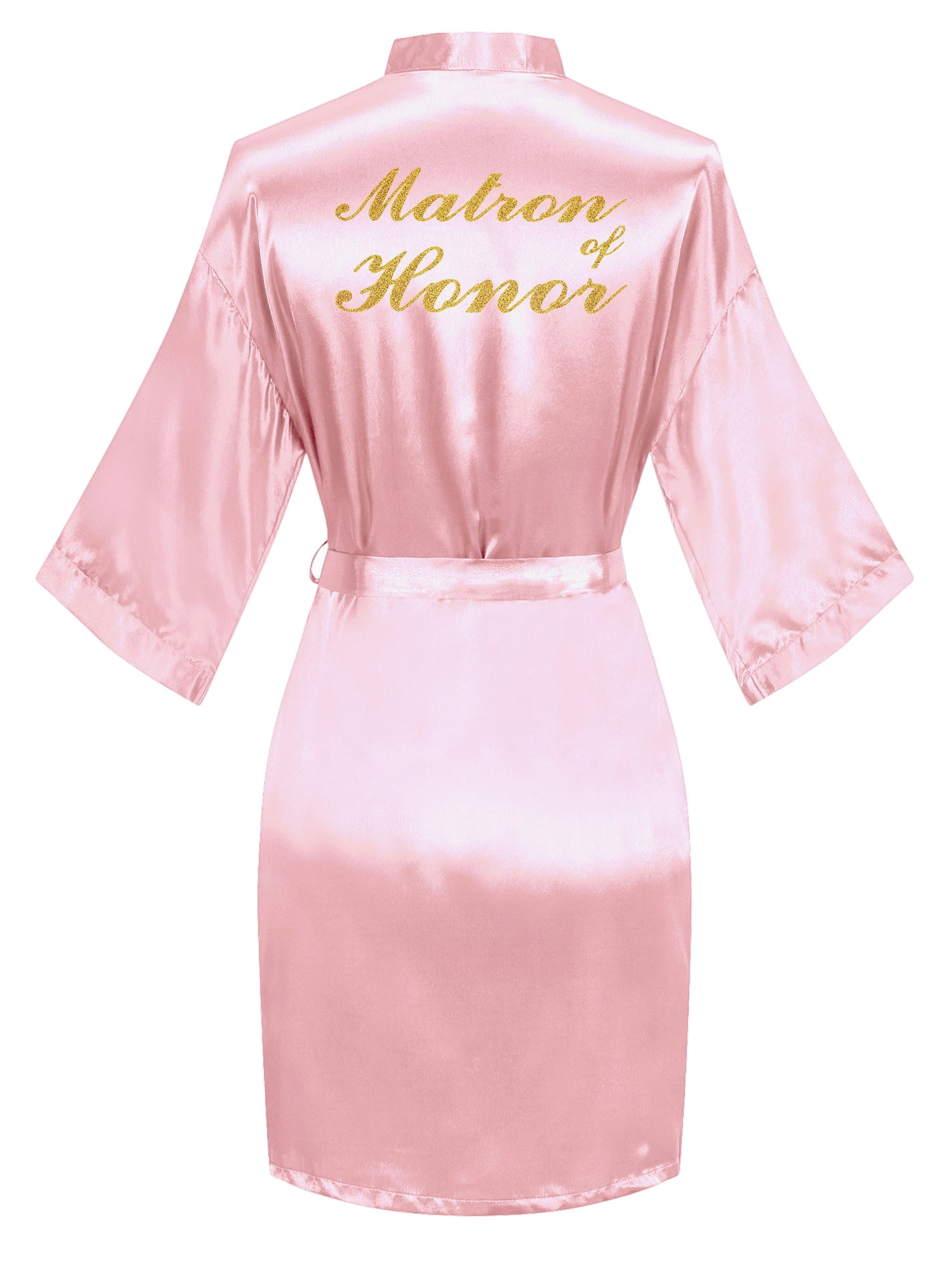 VintageClothing Women Kimono Satin Matron of Honor with Gold Letter ...