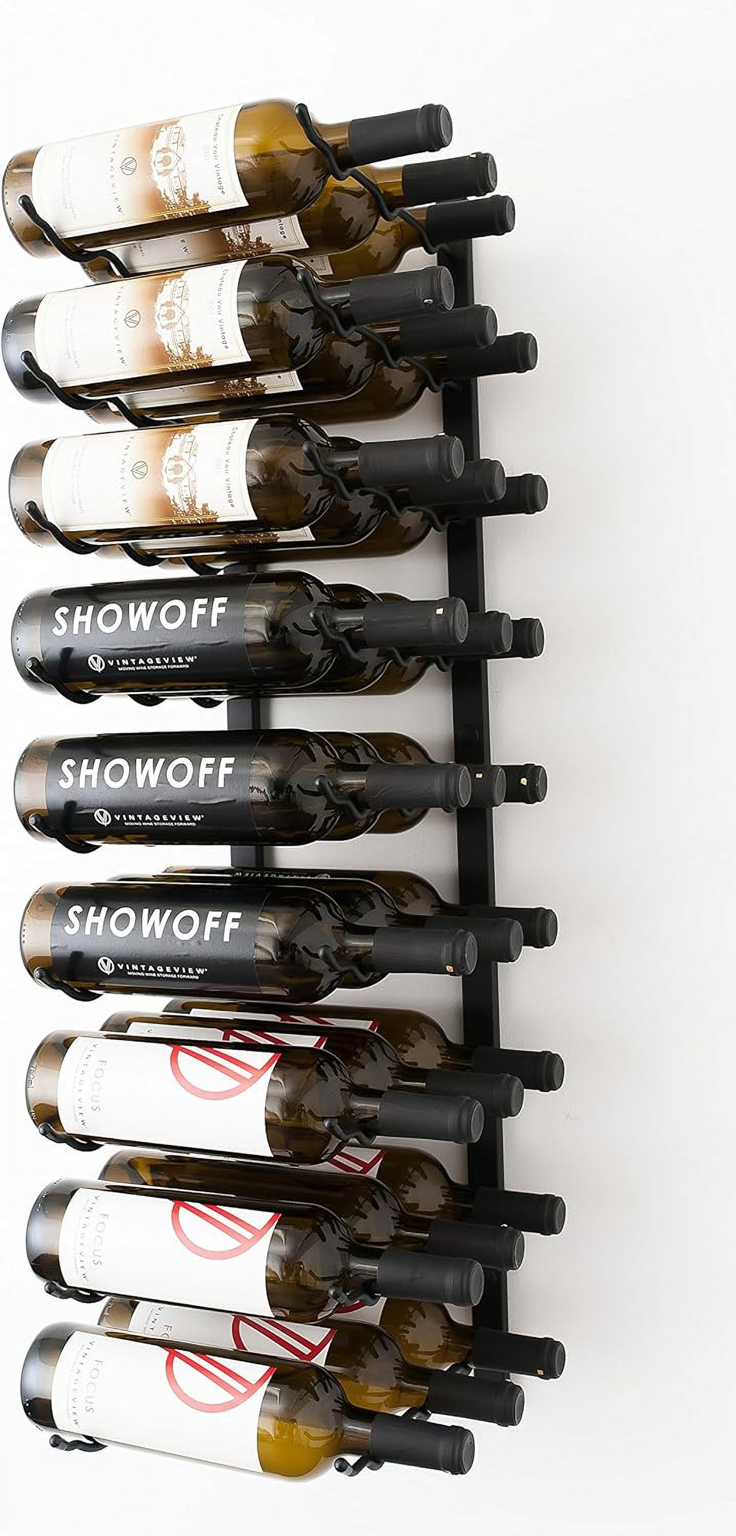 VintageView W Series Pro Wine Rack 3 - Single Depth, Metal Wall Mounted ...