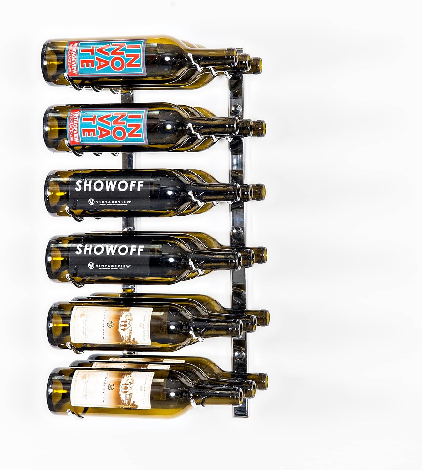 VintageView W Series Wine Rack 2 - Single Depth, Metal Wall Mounted ...