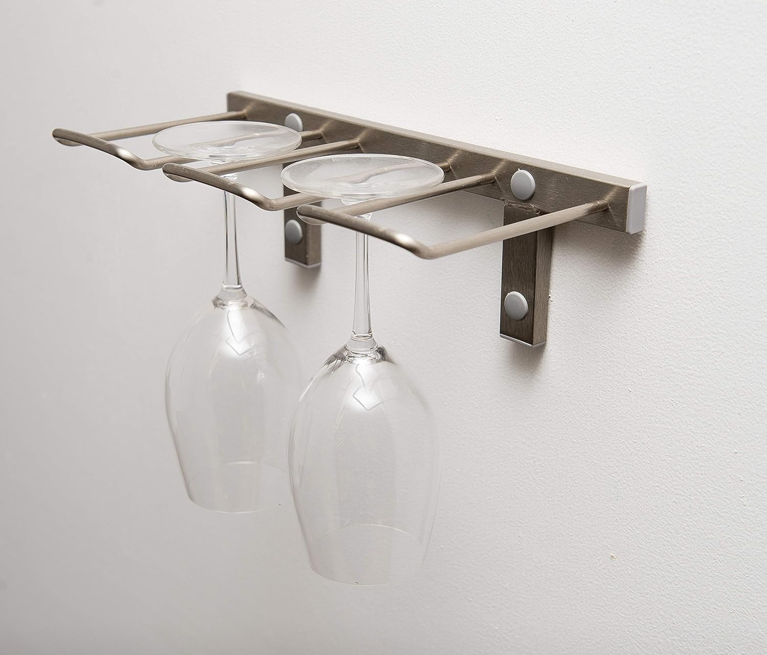 VintageView Wall Series-Stemware Wall Mounted Wine Glass Rack (Brushed ...