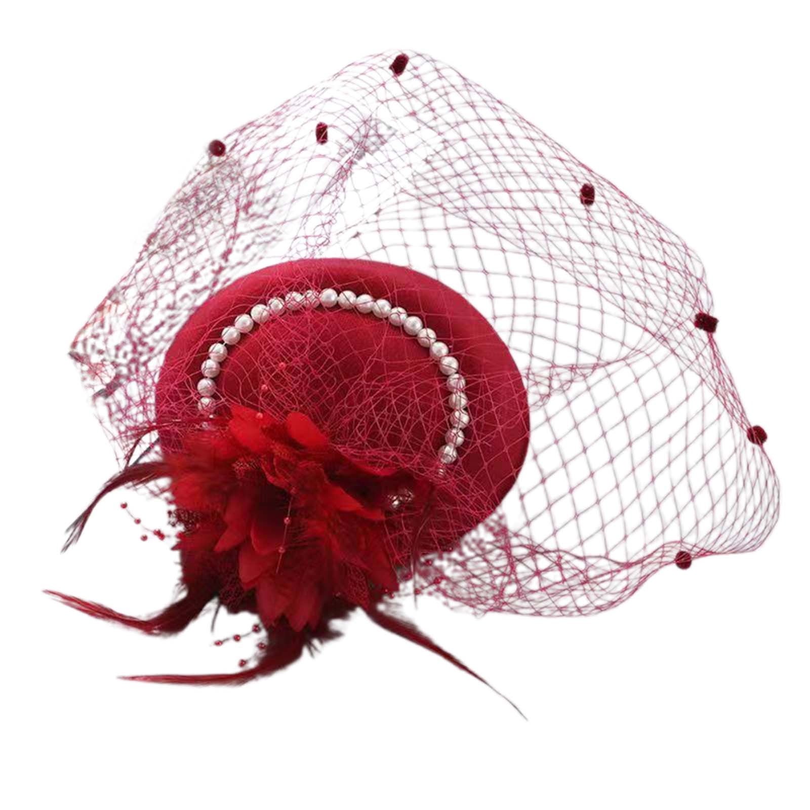 VintageWedding Fascinator Hat With Netting And Feathers Elegant ...