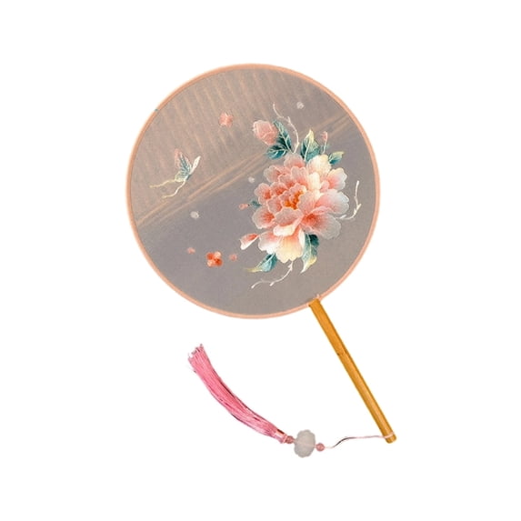 Vintaged Styles Silk Embroidery Round Fan Chinese Dance Fan For ...