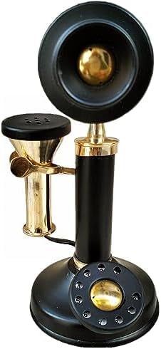 VintiquE - Black Brass Finish Miniature Tabletop Telephone Small Candle ...