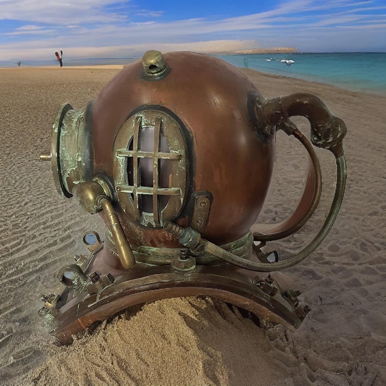 VintiquE Handmade Decorative Antique Maritime Brass Deep Diving Helmet ...