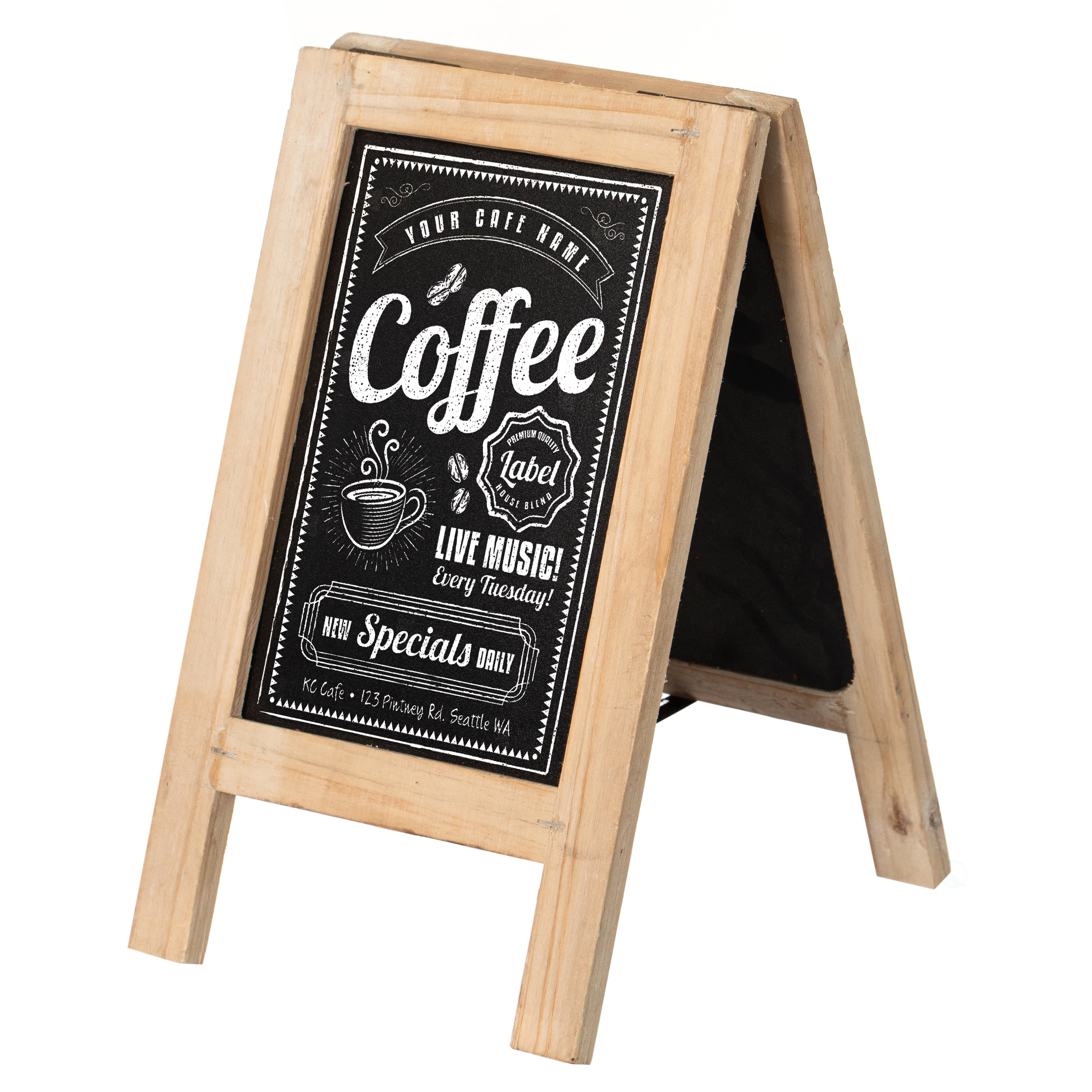 Vintiquewise 11-inch Wooden A-Frame Chalkboard Sign Double-Sided Menu ...