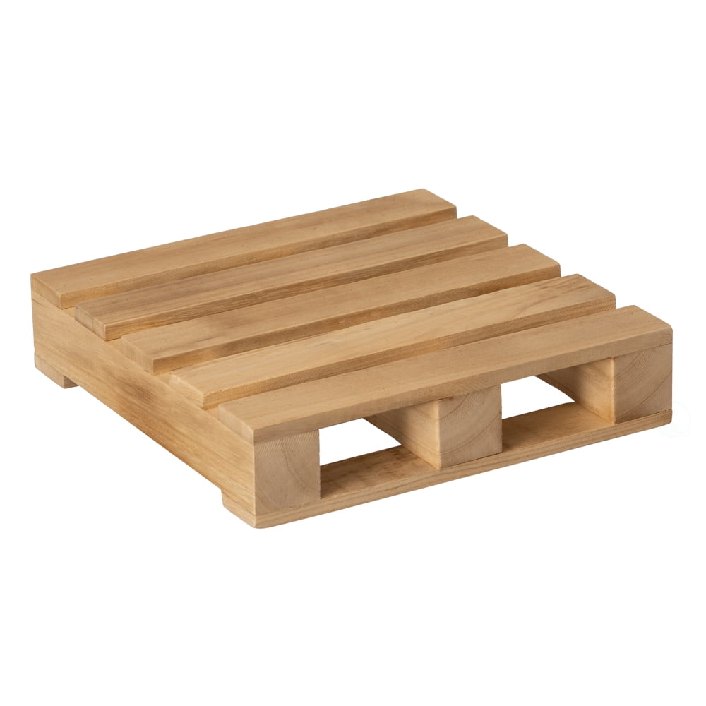 Vintiquewise 13-inch Rustic Wooden Pallet Display Stand Natural Wood ...