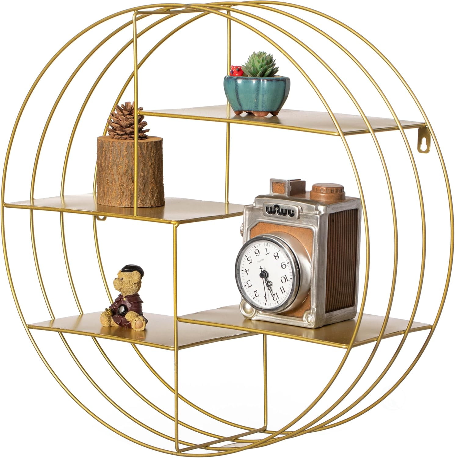 Vintiquewise 4-Tier Floating Circular Silhouette Wall Shelf - Metal ...