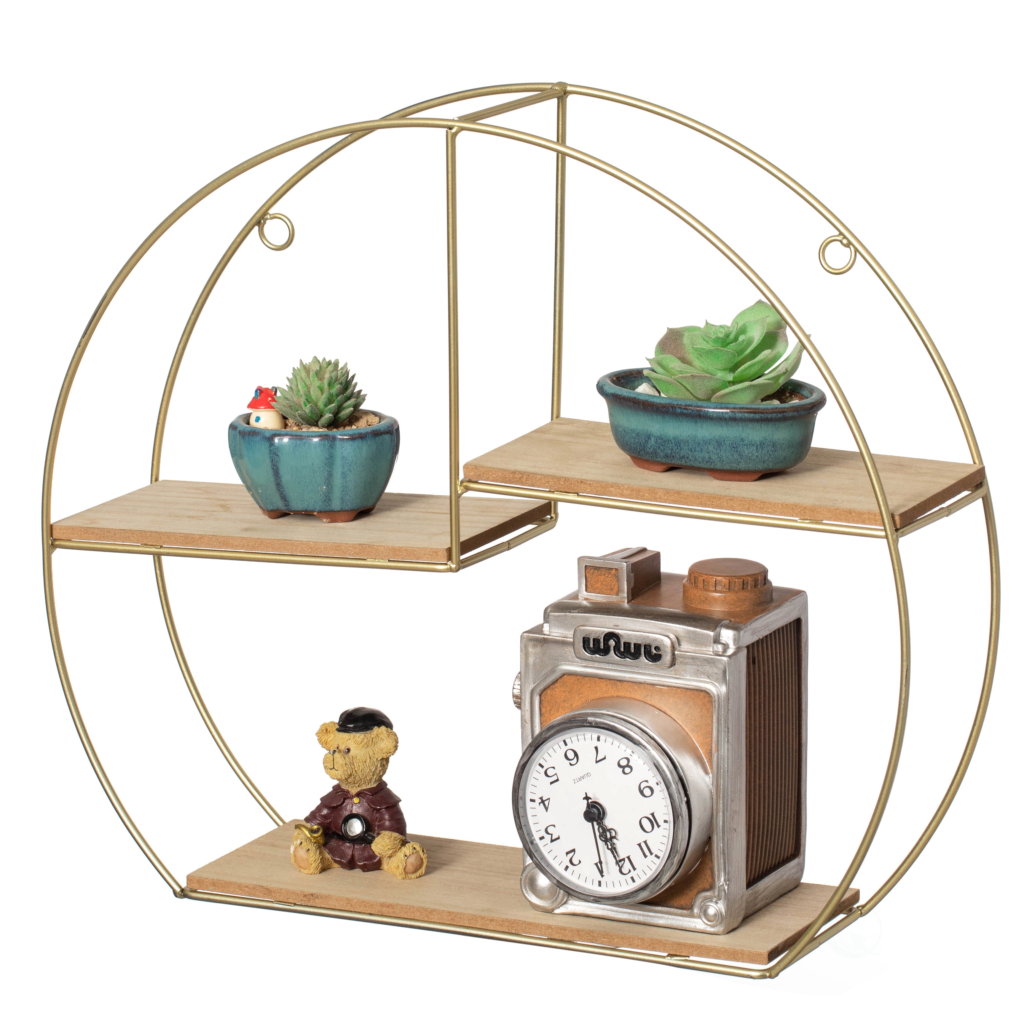Vintiquewise Elegant 3-Tier Decorative Floating Geometric Arc Wall ...