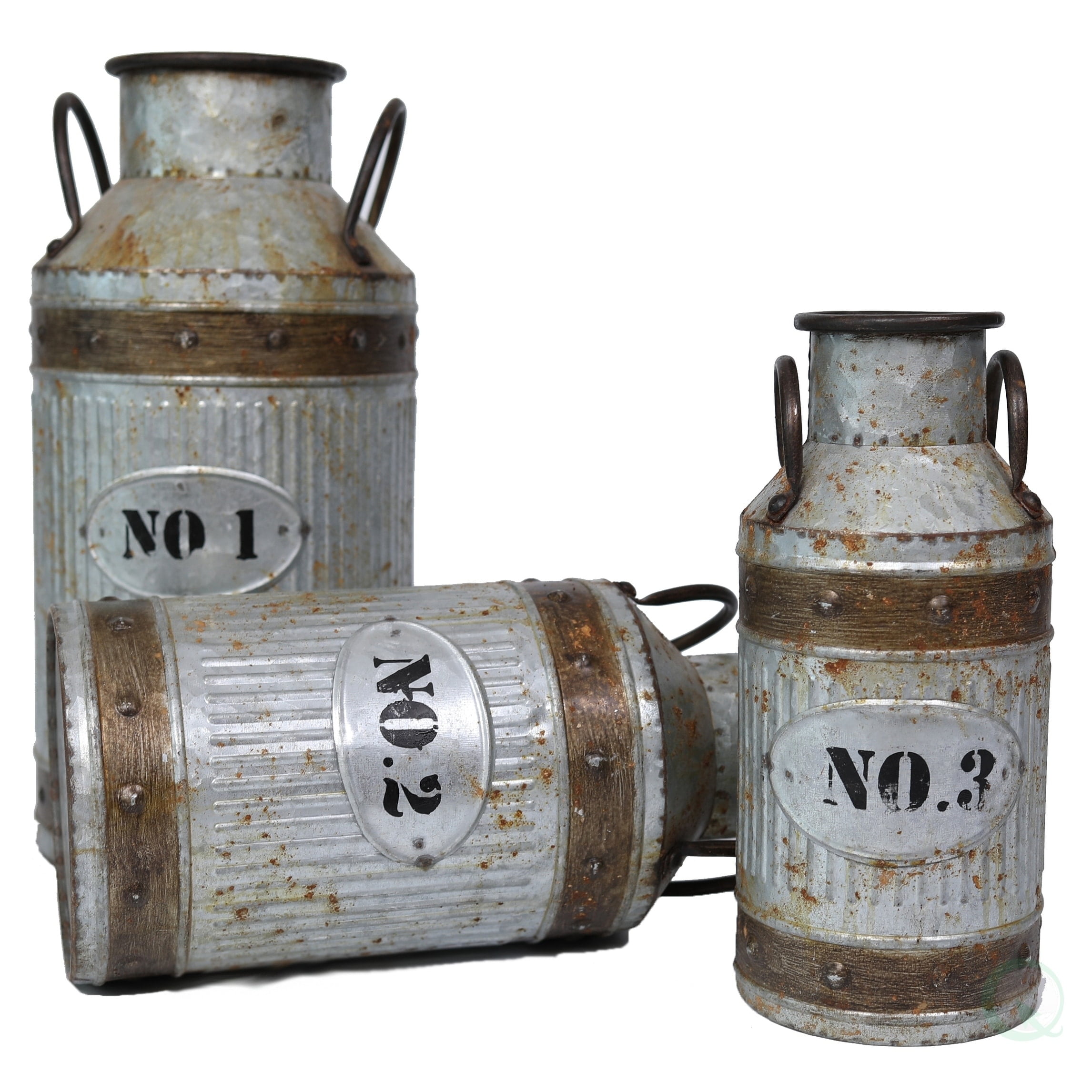 Vintiquewise Galvanized Metal Rustic Milk Can Large - Walmart.com