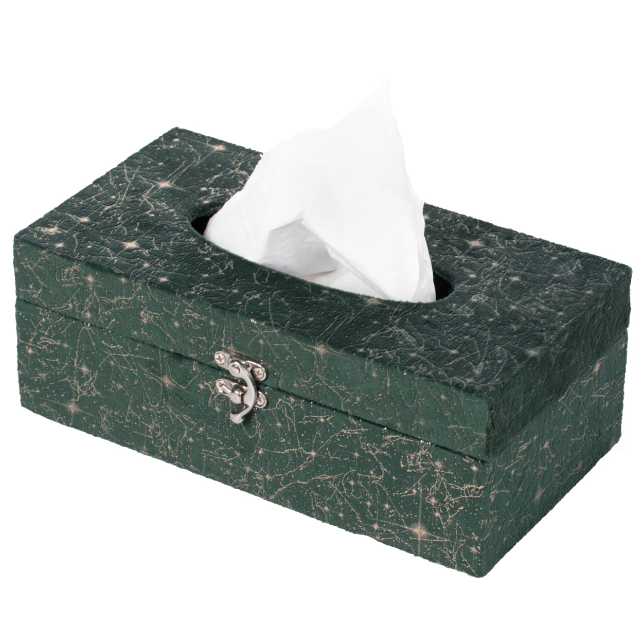 Vintiquewise Velvet Modern Paper Facial Tissue Box Holder White and ...
