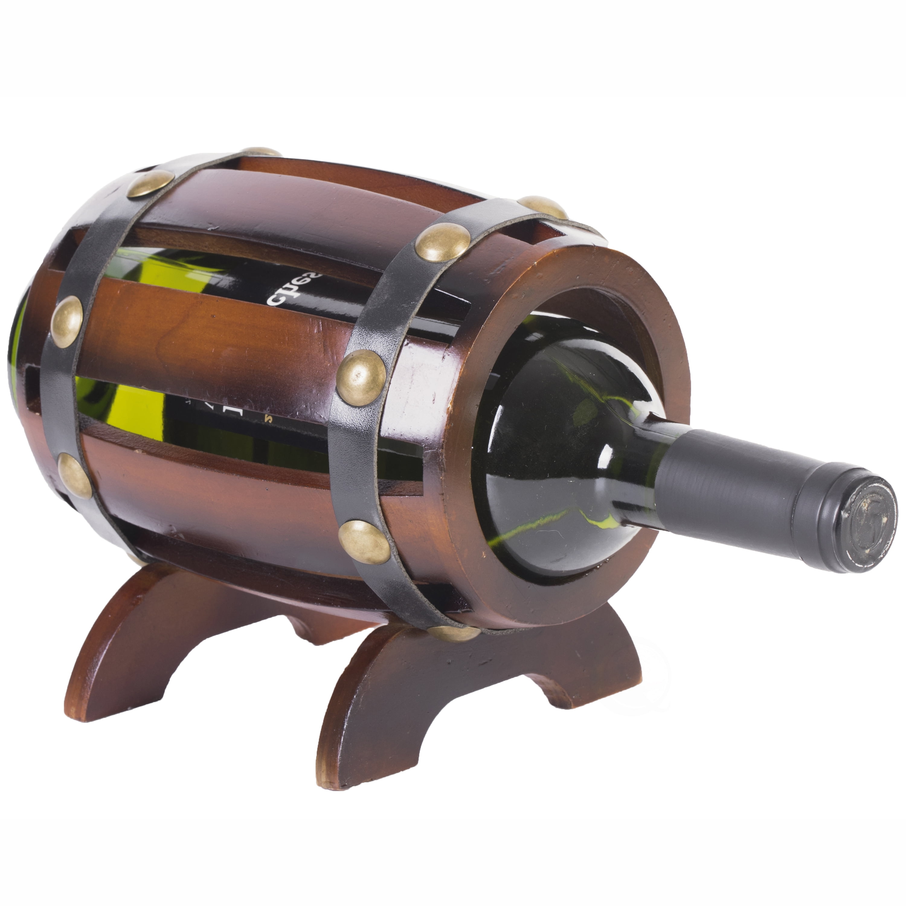Vintiquewise Wooden Wine Barrel Shaped Vintage Decorative Single Bottle ...