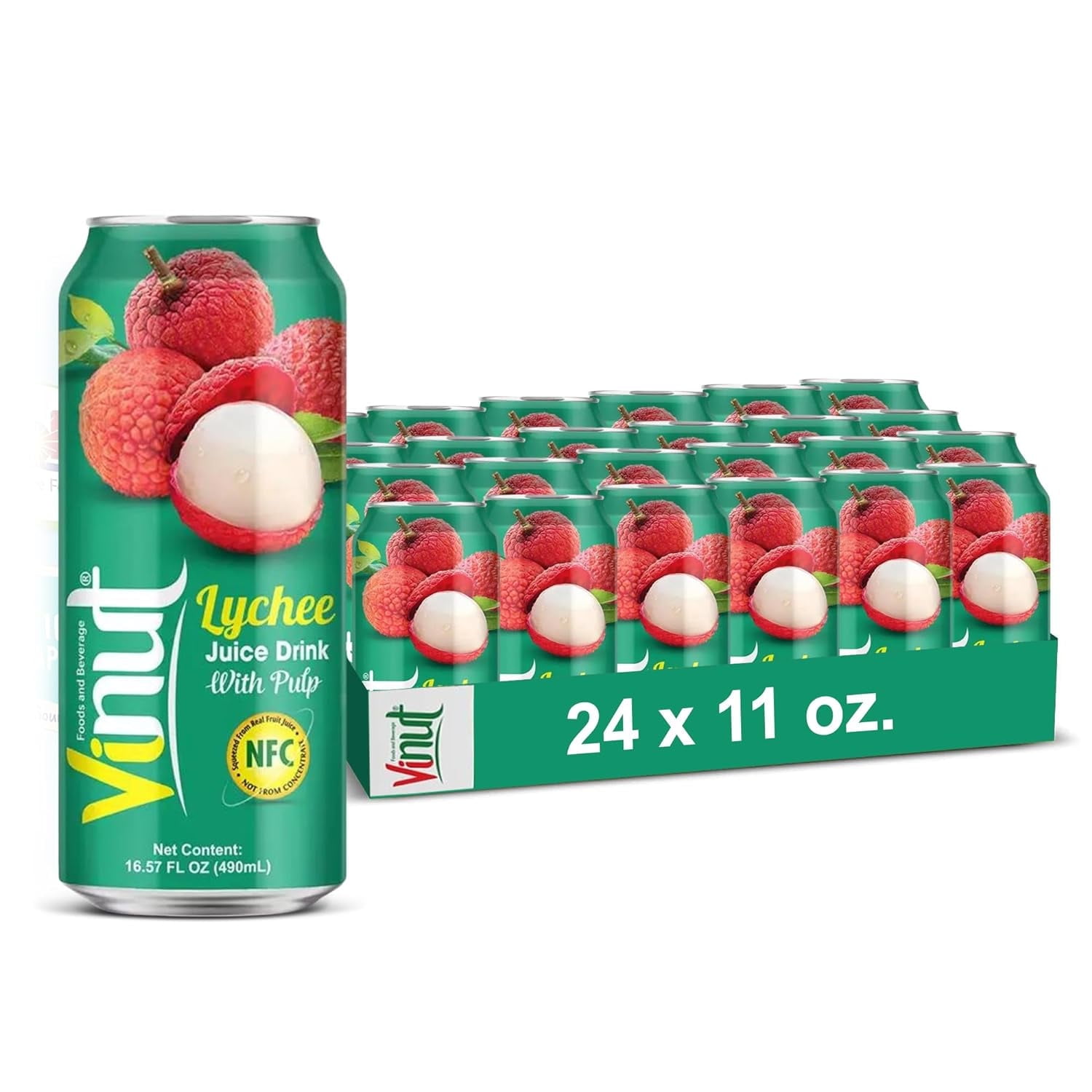 Vinut Lychee Juice Drink, Non-GMO, Not from Concentrate, Fresh,16.57 Fl ...