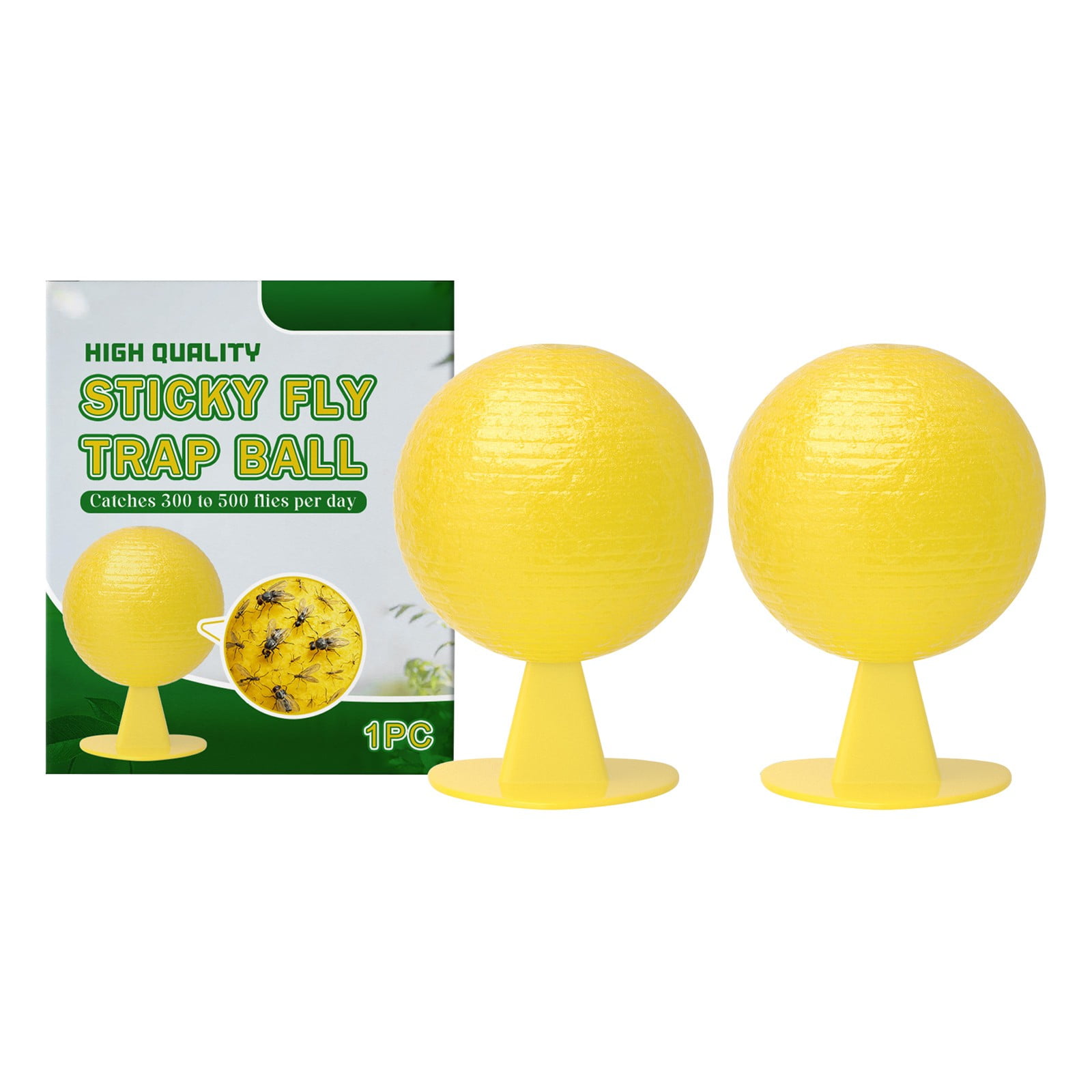 Vinvinda Fruit Flying Insect Trap Ball 2PC, Yellow Sticky Gnat Traps ...